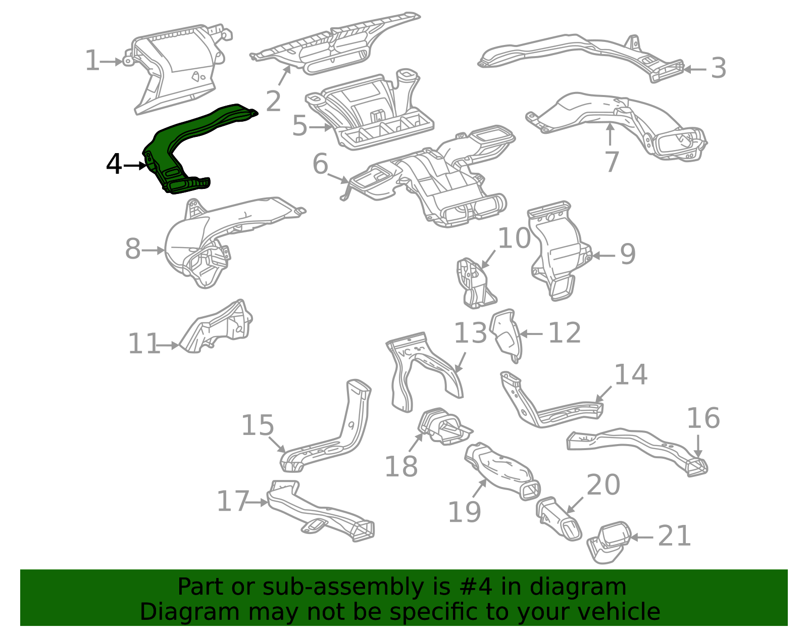 2016-2020 Toyota Mirai Defroster Duct 55971-62020 | Toyota Parts Center
