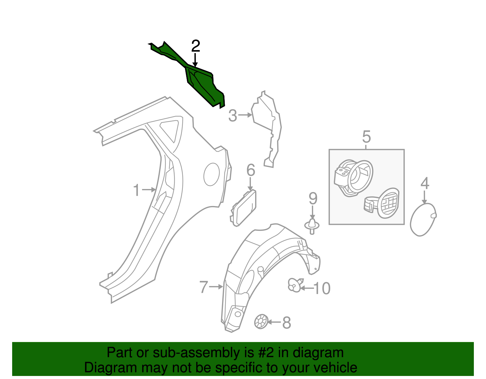 OEM Ford Upper Trough For 2011-2019 Ford Fiesta - Part No. AE8Z-5845115 ...