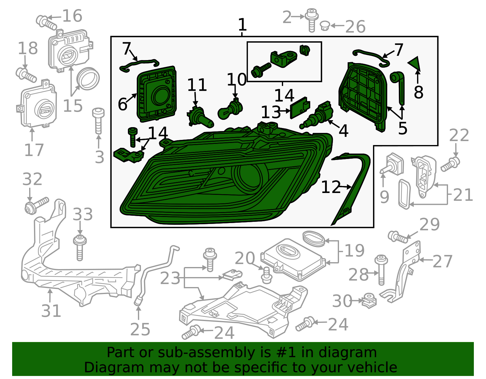 2013-2017 Audi Composite Headlamp 8R0-941-754-E | TascaParts.com