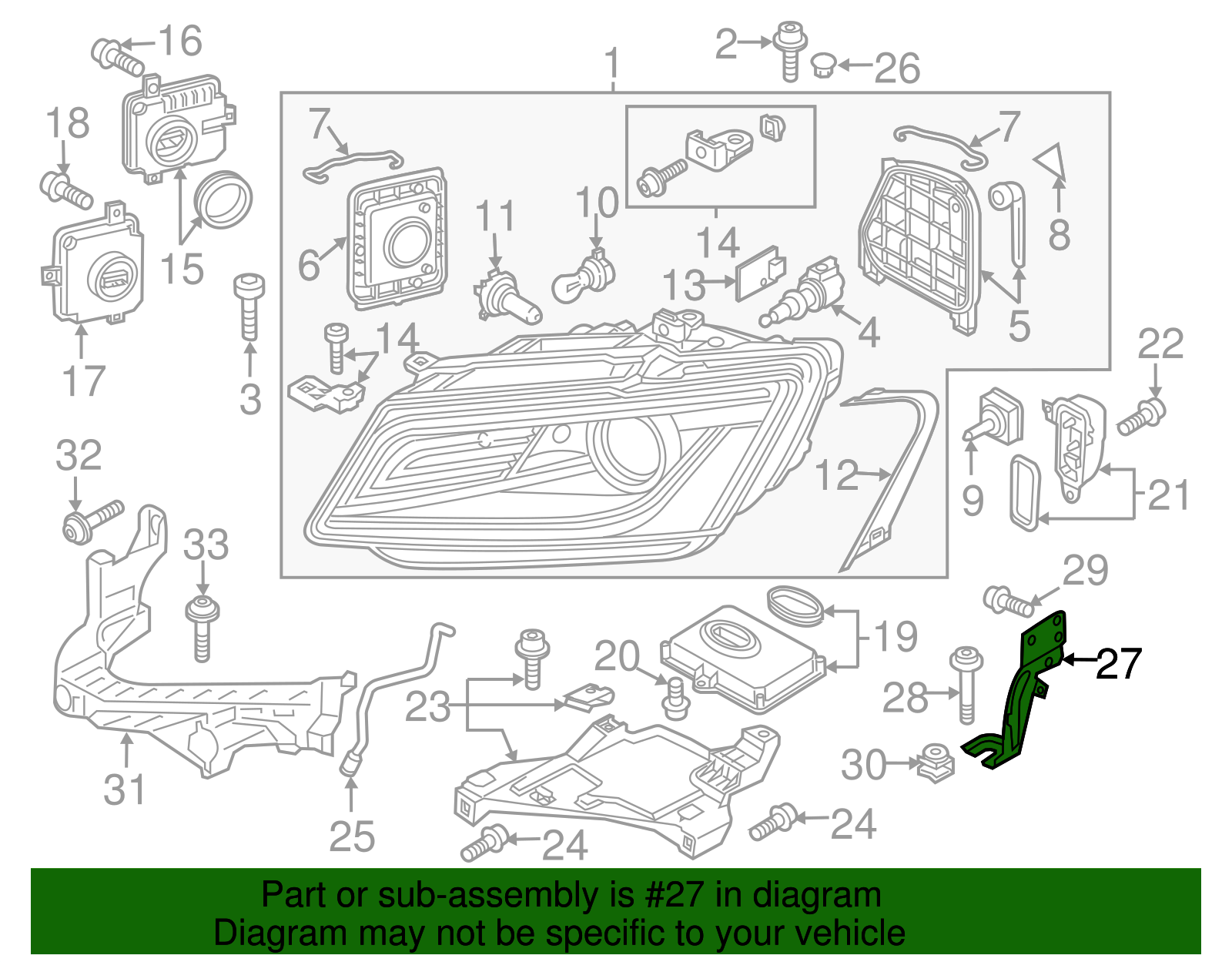 2013-2017 Audi Retaining Bracket 8R0-941-355 | OEM Parts Online
