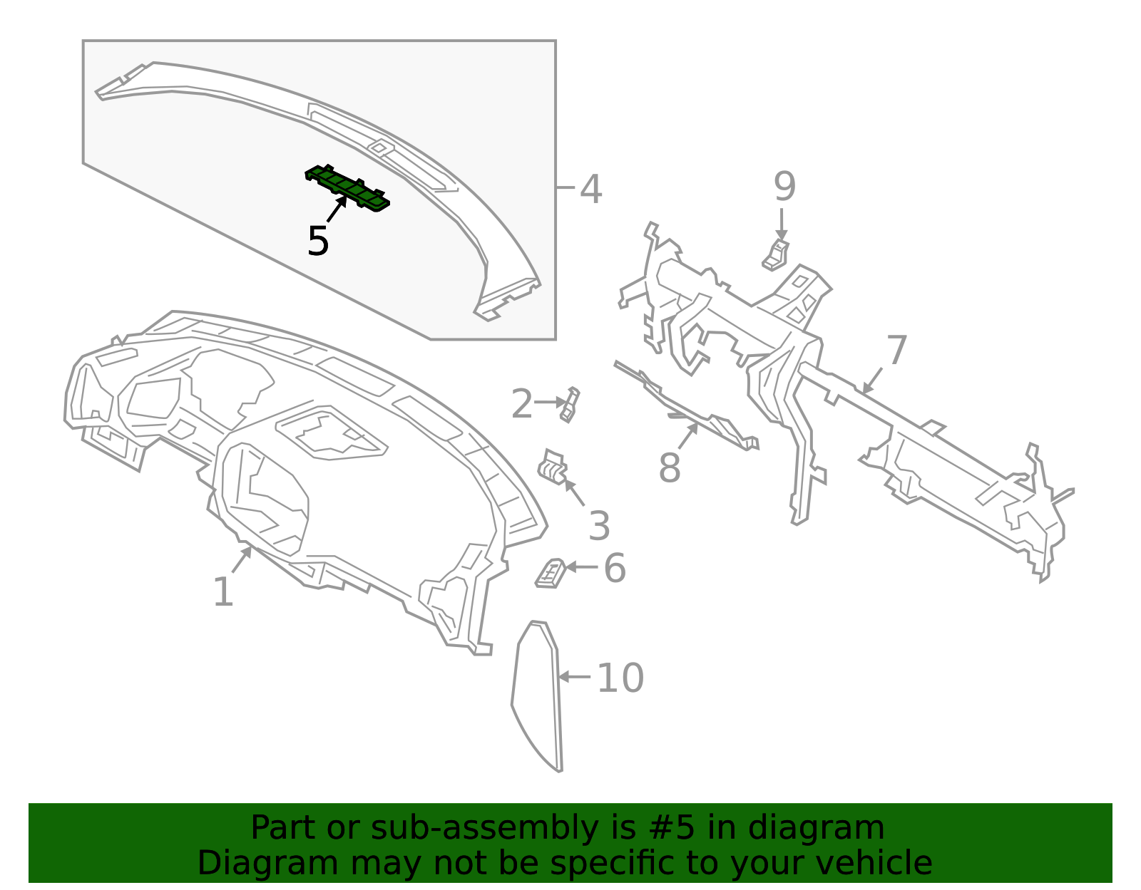 2020-2025 Kia Soul Defroster Grille 97352-K0000 | Kia OEM Parts Outlet