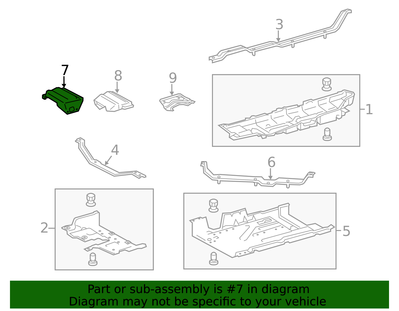 2014-2019 Toyota Highlander Fender Outrigger 57303-0E010 | Toyota Parts ...