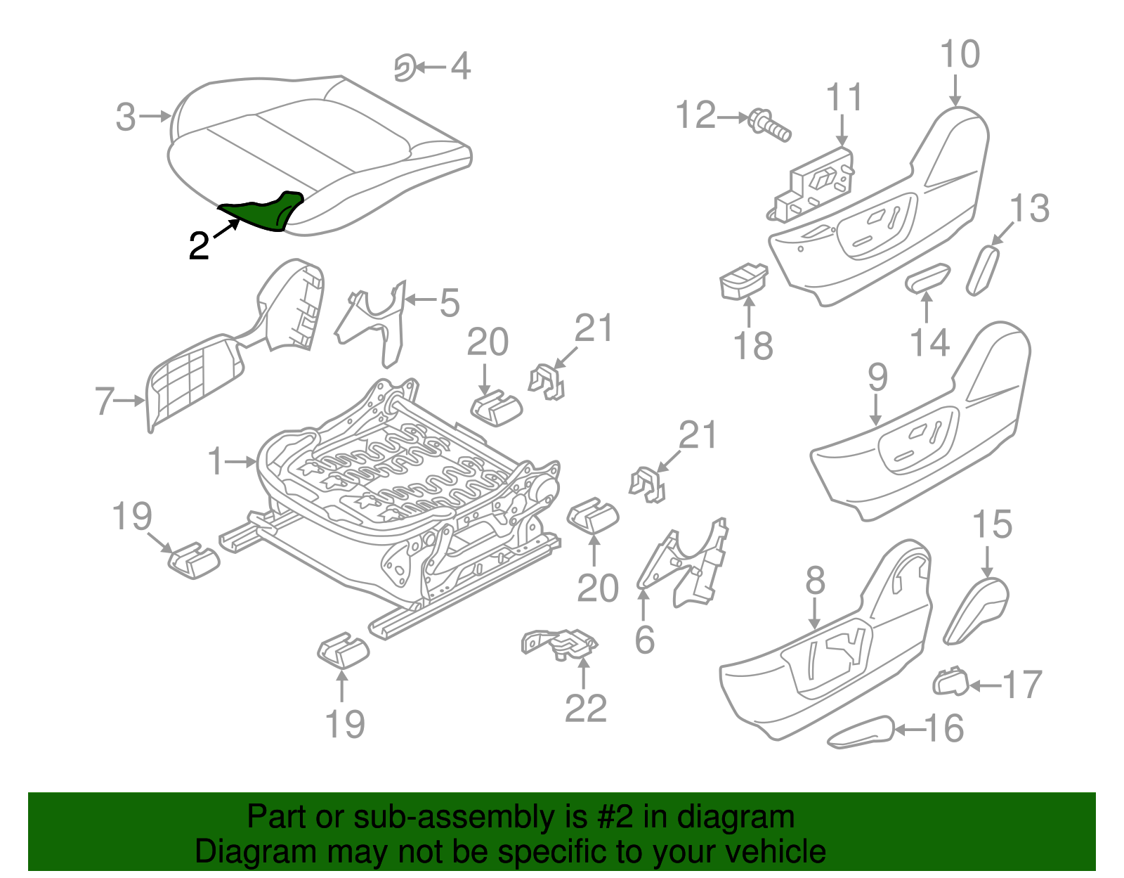 2017 Mazda 6 Seat Cushion Pad GNA2-88-16X | Mazda Parts Deals