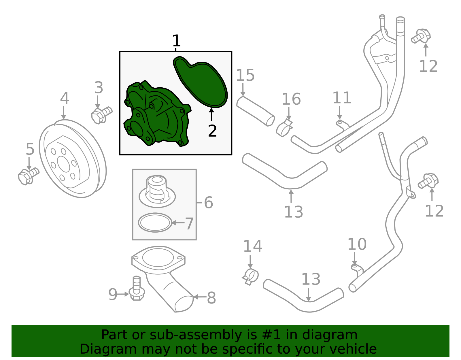 Genuine Official Toyota Water Pump part# SU003-00401 for 2013-2020 ...