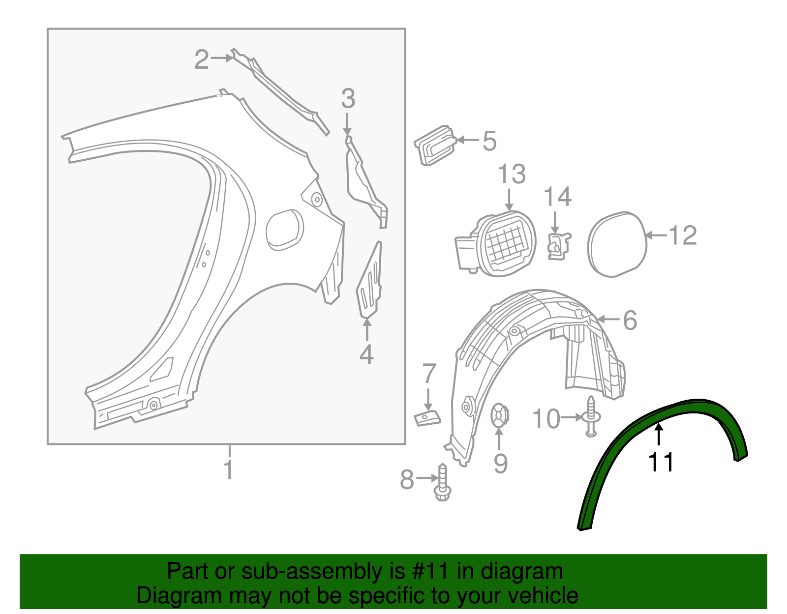 156-885-13-00 - Wheel Opening Molding 2015-2020 Mercedes-Benz ...