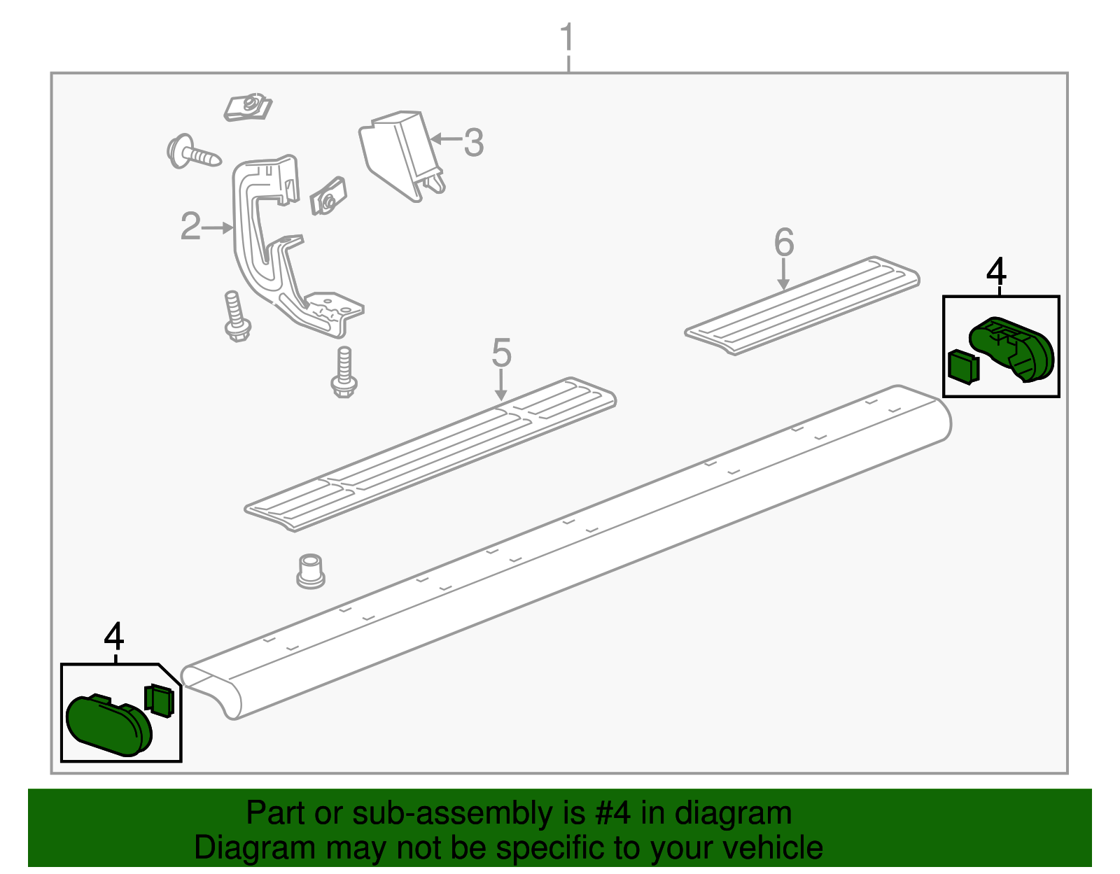 19212311 - Service Component, Assist Step Fin - 2007-2013 GM | World ...