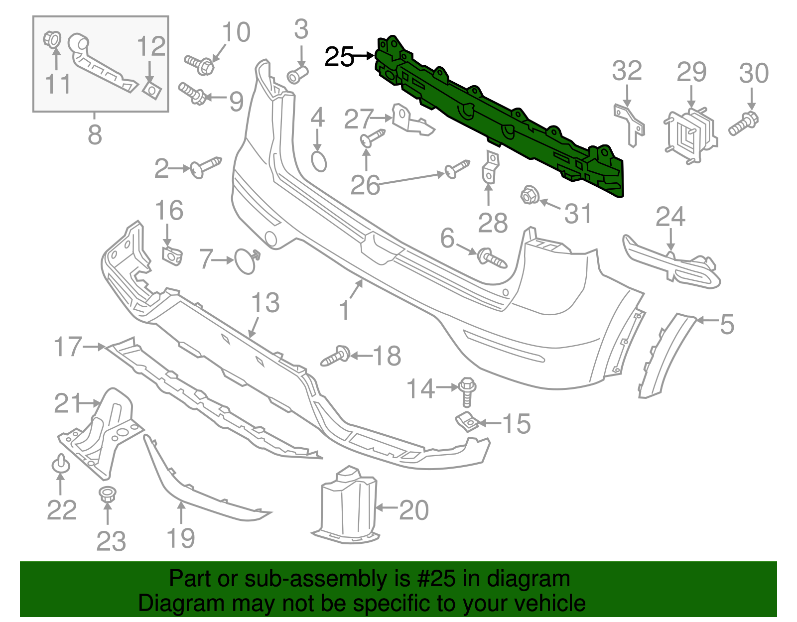 86631-G5000 - Impact Bar 2017-2019 Kia Niro | Kia.Parts Store