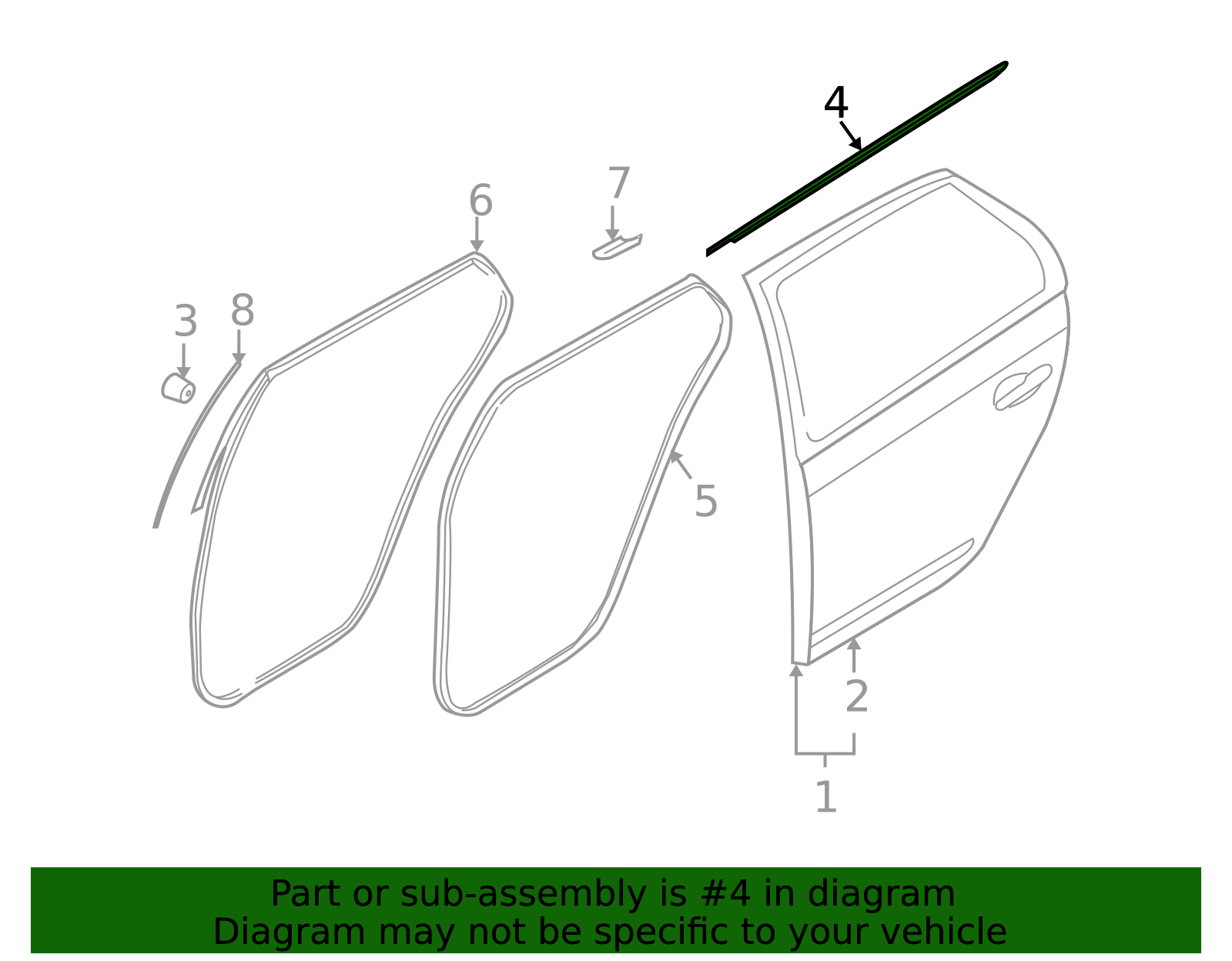83210-1D000 - Belt Weather-Strip 2007-2010 Kia Rondo | Kia.Parts Store
