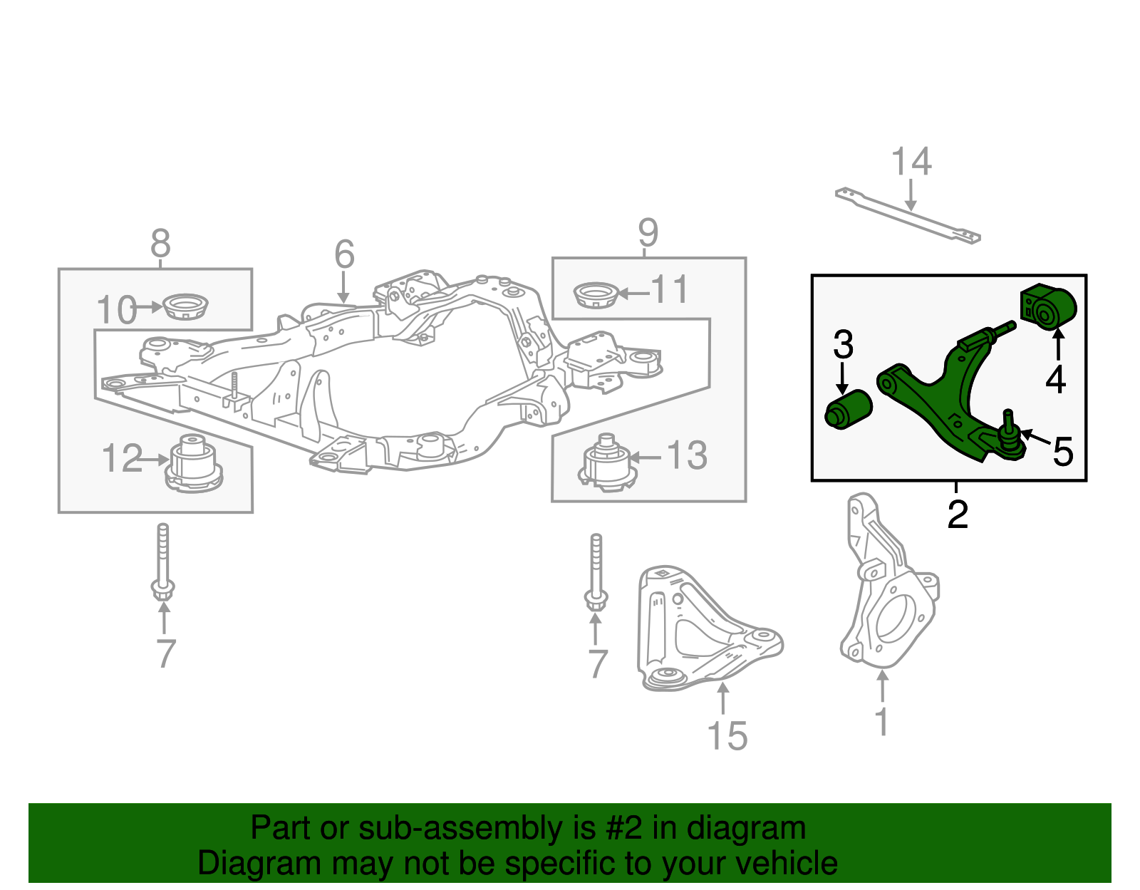 2010-2017 GM Front Driver Side Suspension Lower Control Arm 20945779 ...