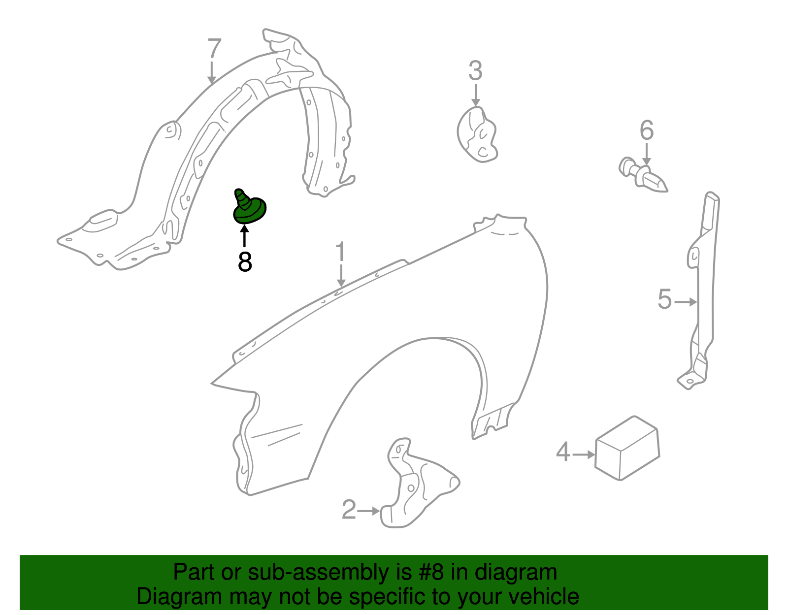 1990-2013 Mazda OEM NEW 2010-13 Mazda 3 CX-7 5 6 MPV Miata Rear Fender ...
