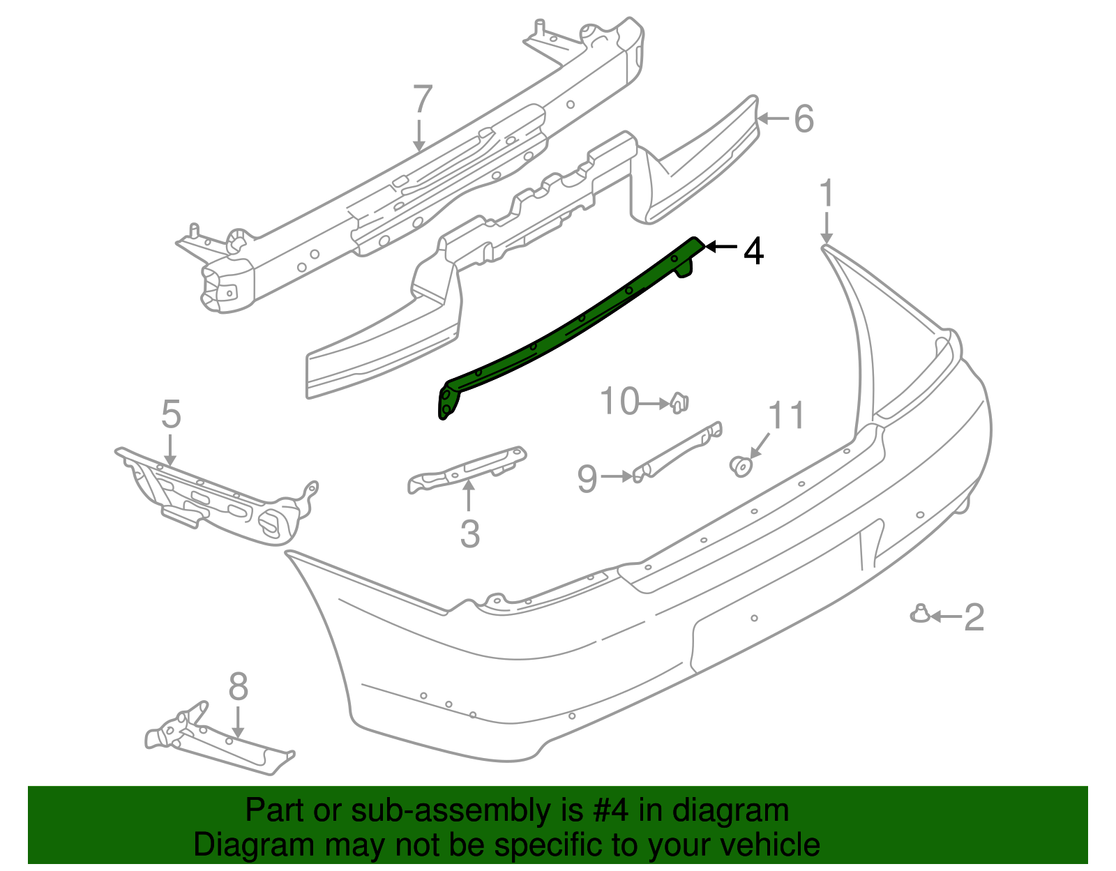 2002-2007 Subaru Impreza Bumper Cover Center Bracket 57711FE030 ...
