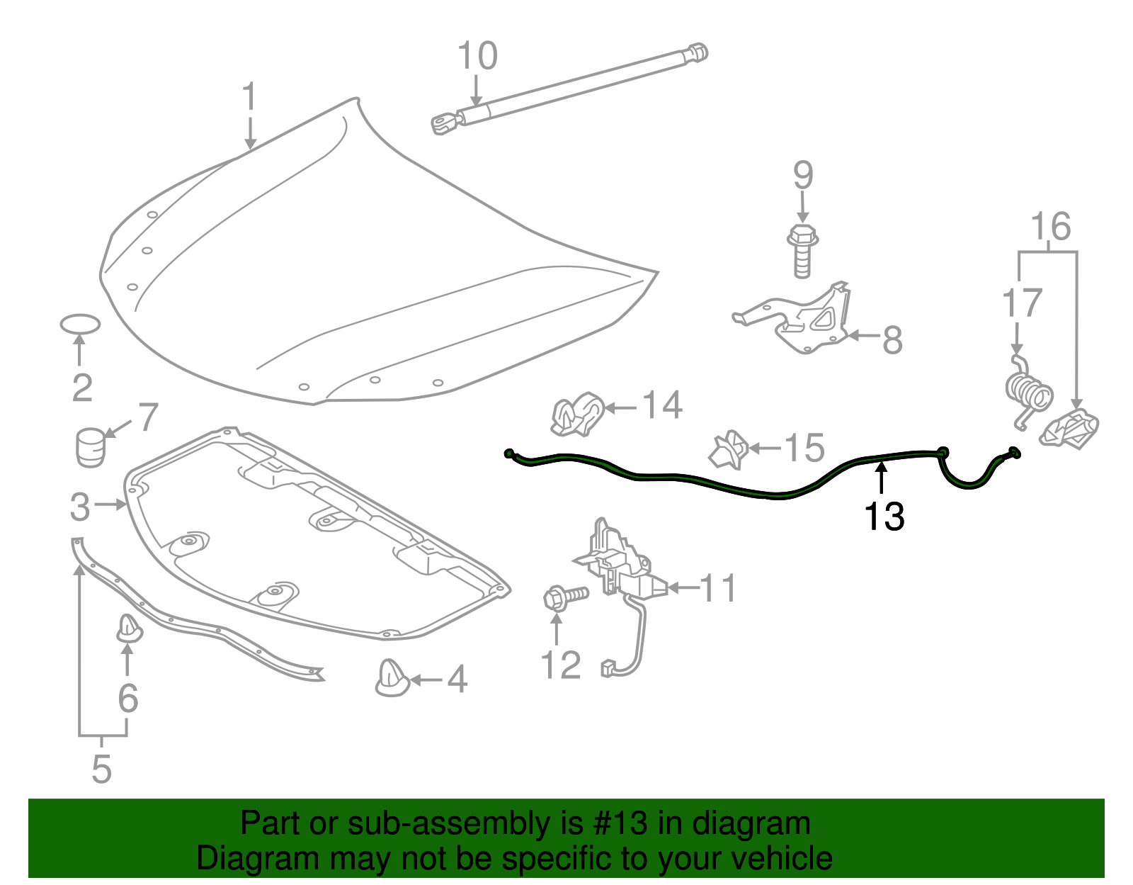 53630-06150 - 2012-2018 Toyota - Release Cable | Nucar Toyota of North ...