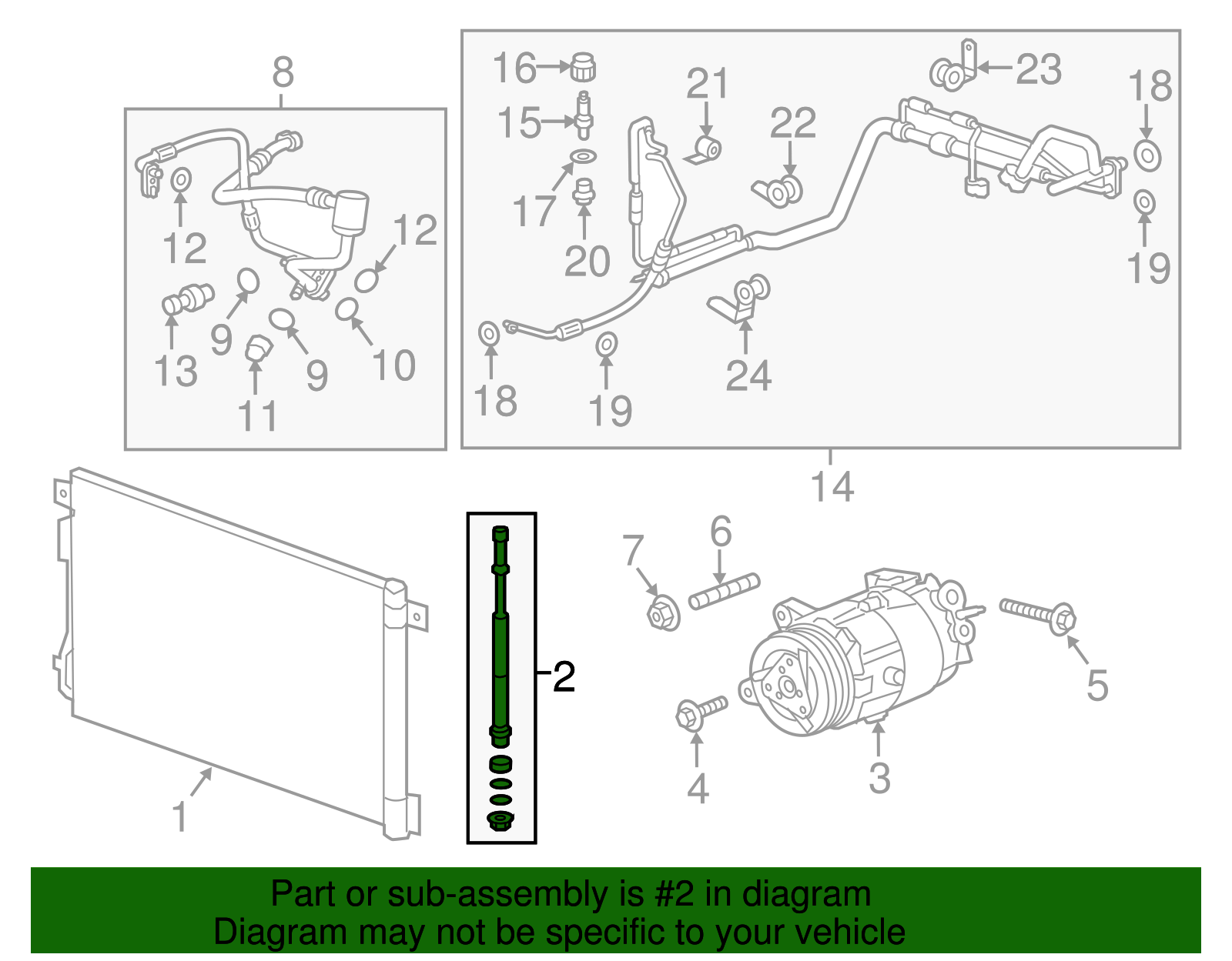 2011-2017 GM Air Conditioning VIR (Valve In Receiver) Desiccant Bag ...