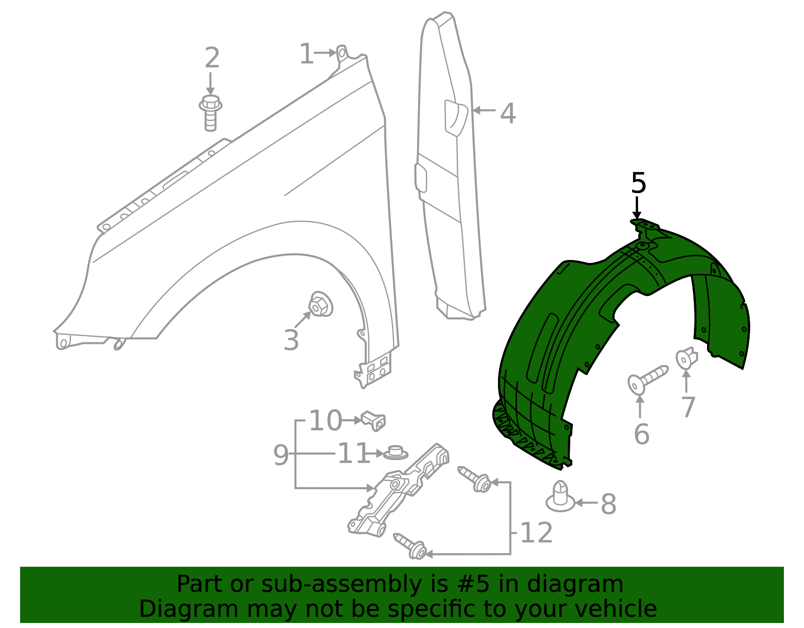 Hyundai - 86811-PI500 - Fender Liner - 2025 Hyundai Ioniq 5 | OEM ...