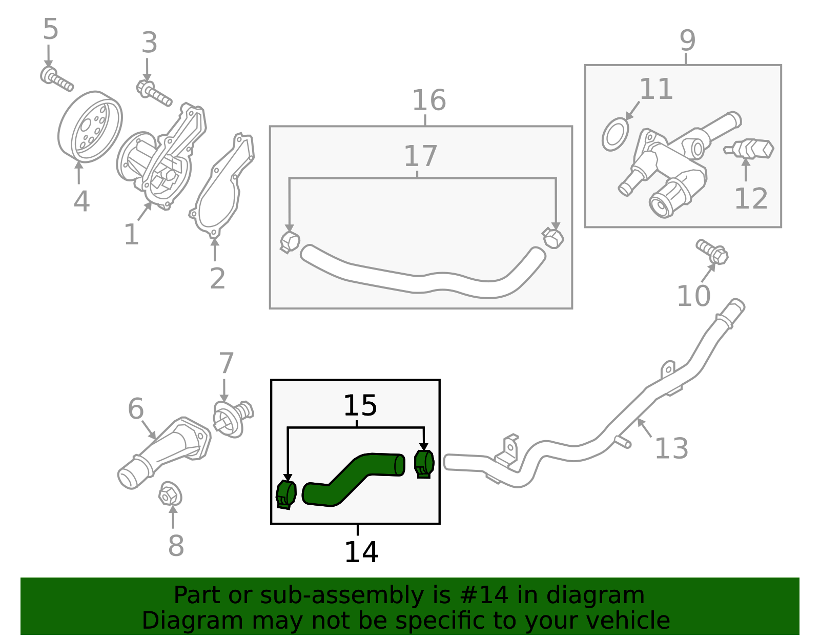 2016-2021 Hyundai Tucson Lower Hose 25410-D3500 | World Hyundai Parts