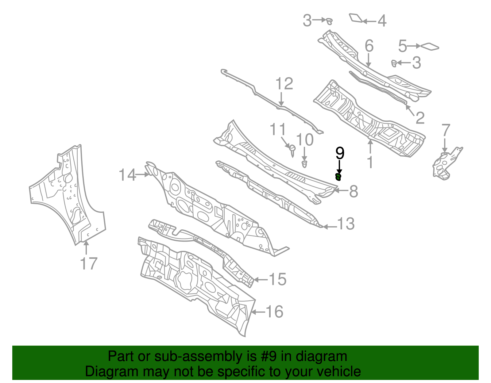 1993-2008 Nissan Cowl Grille Plug 80874-85E00 | OEM Parts Online