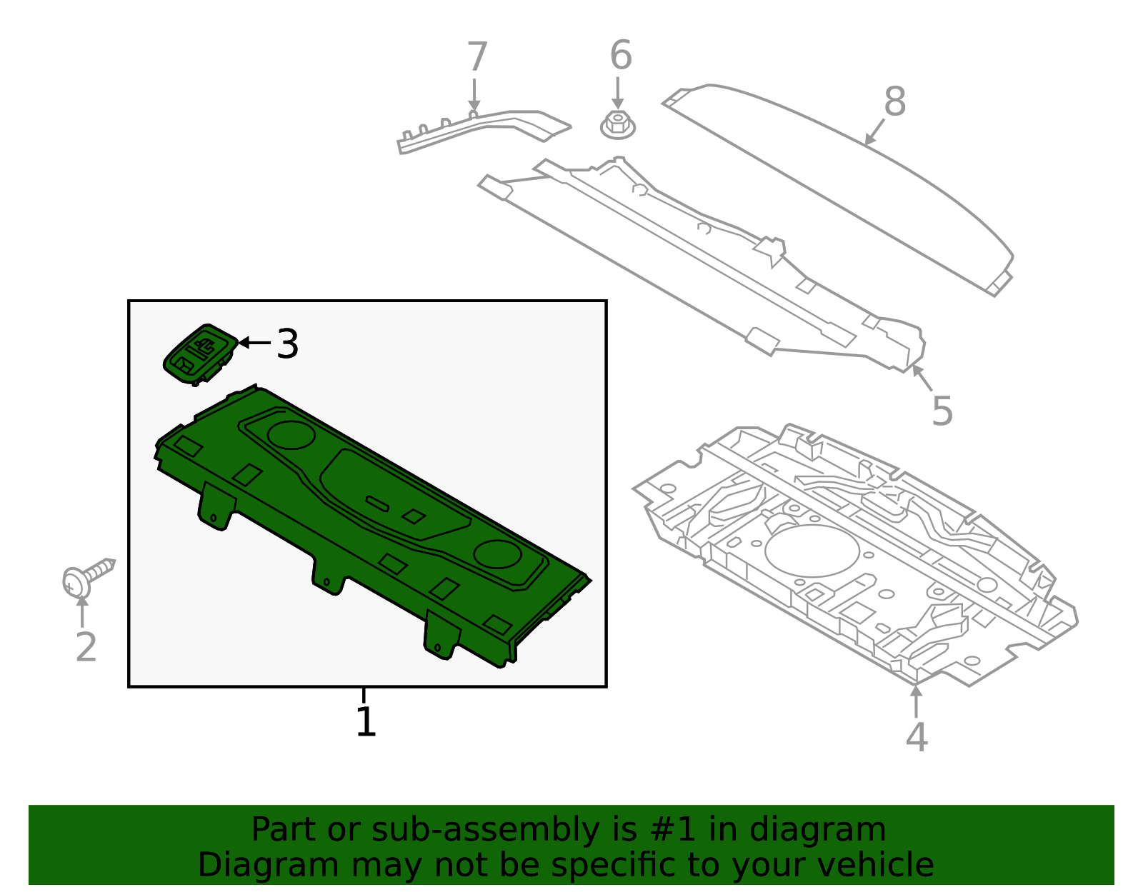 2015-2017 Kia K900 Pkg Tray Trim 85620-3T200WK | QuirkParts