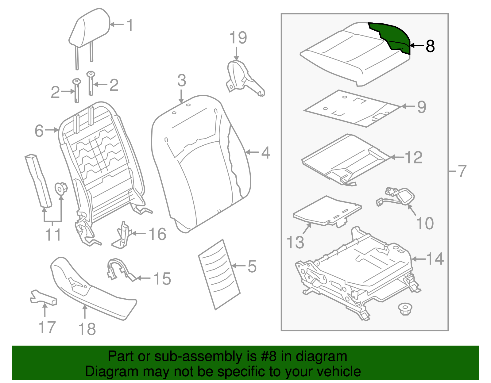 2017 Subaru Cushion Cover 64140AL08AVH | Subaru Parts Guys