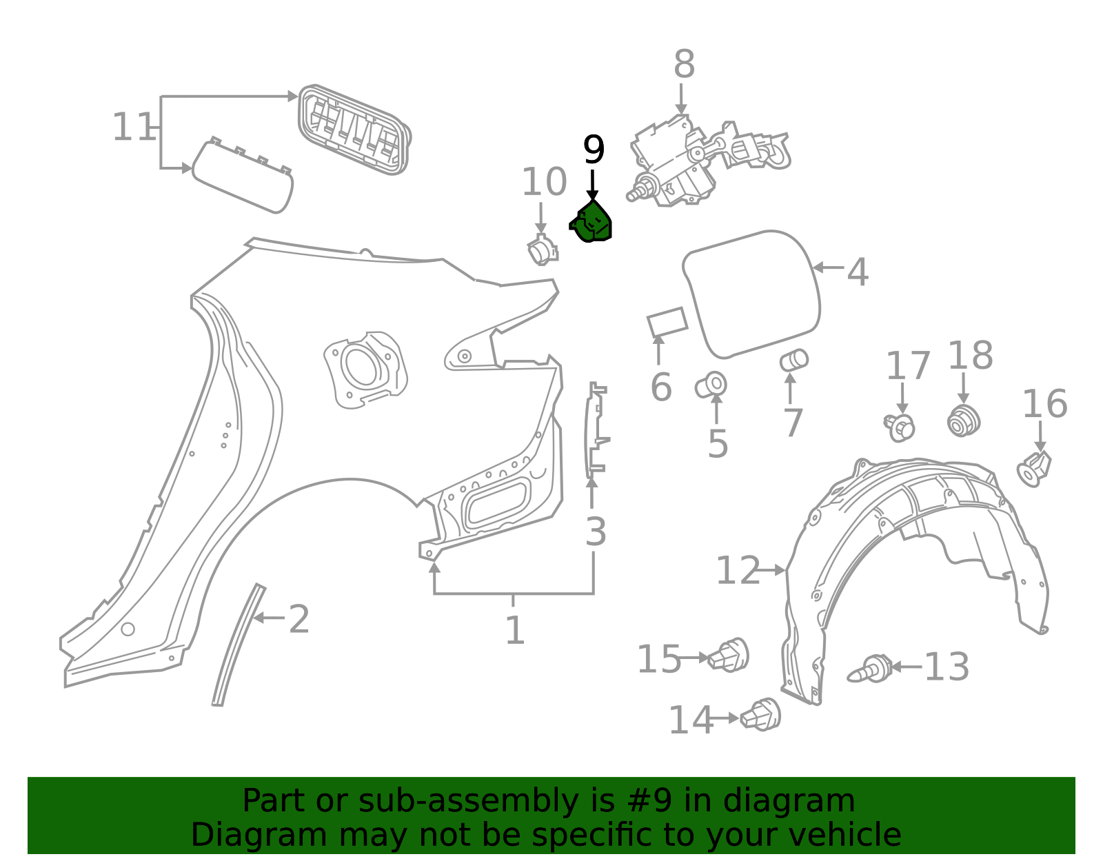 77377-33040 - Fuel Door Latch Nut - OEM Genuine Toyota Parts