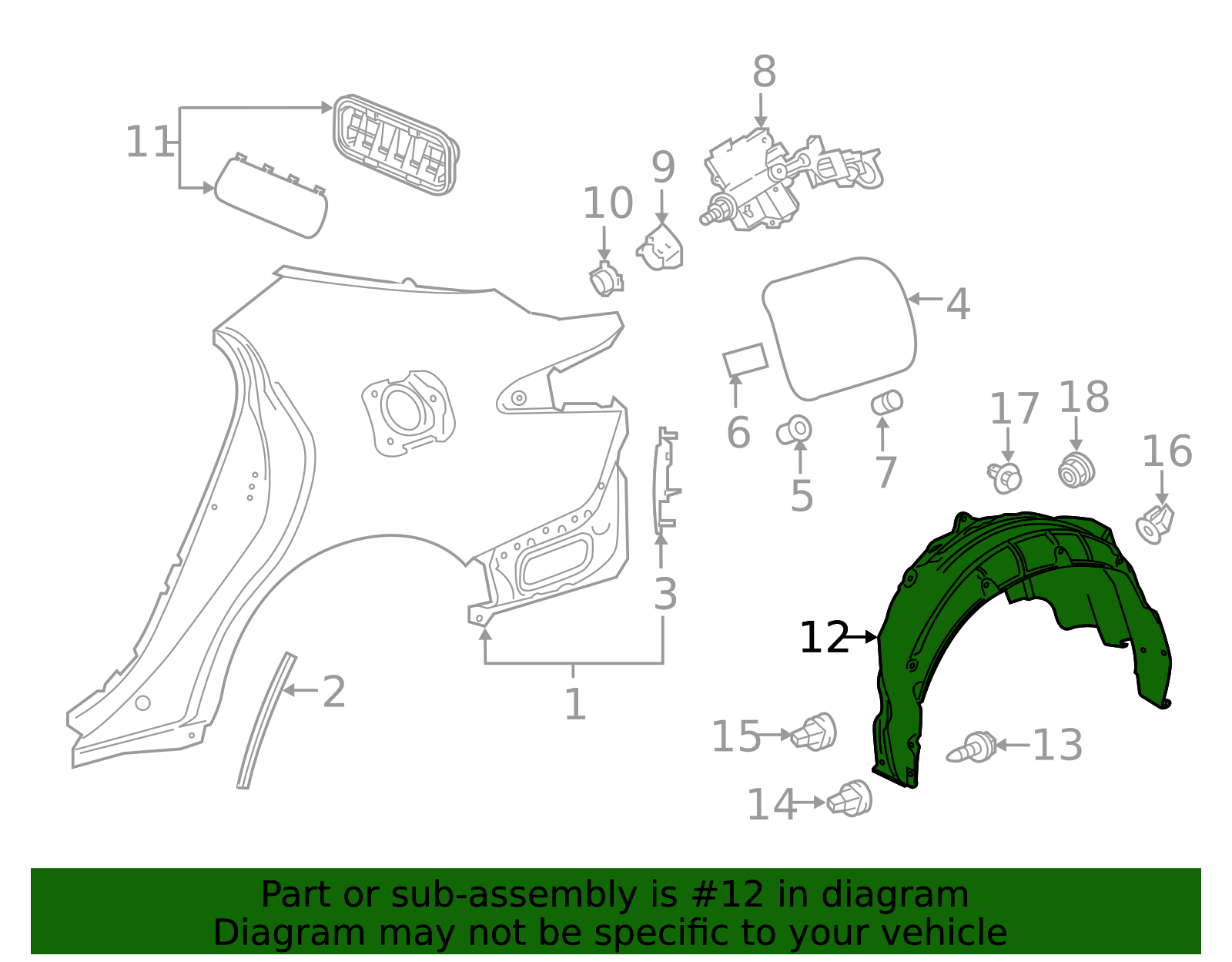 65637-06300 - High-Quality Quarter Panel Splash Shield for 2018-2024 ...