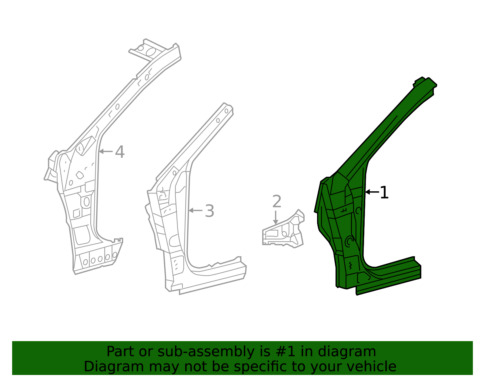 2015-2017 Toyota Camry Hinge Pillar 61131-06160 | Bam Wholesale Parts