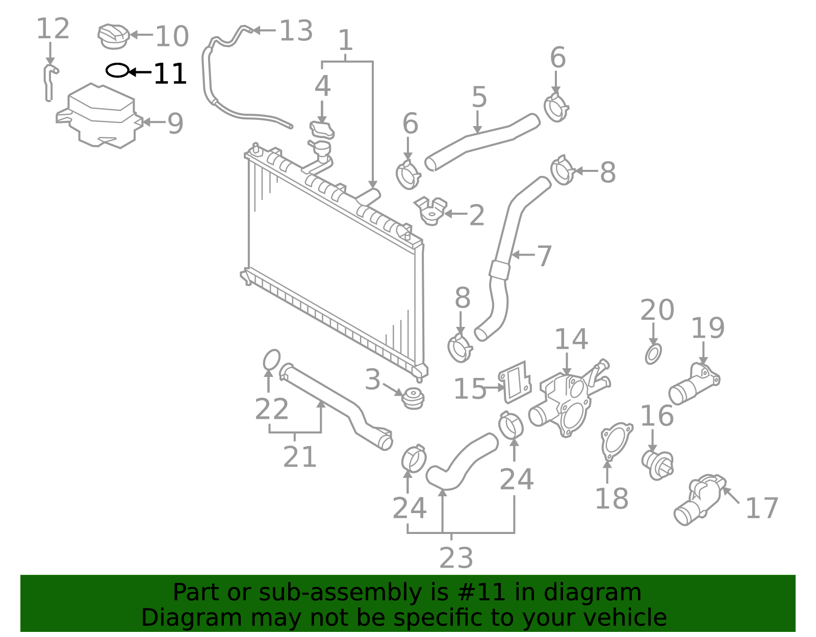 Engine Coolant Reservoir Cap Gasket | 25442-26100 | Kia Auto Parts