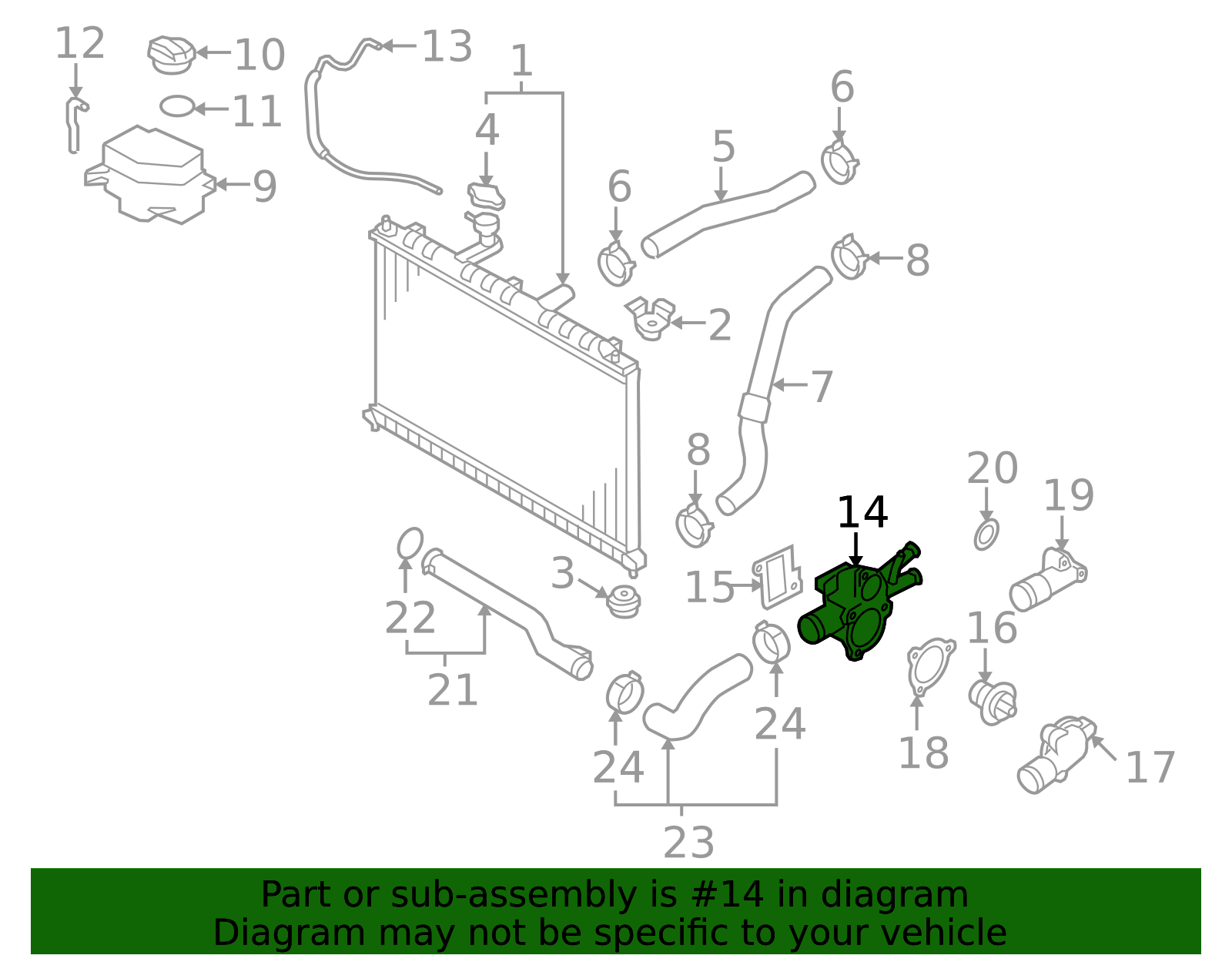 25620-26845 - Engine Coolant Thermostat Housing 2008-2011 Kia | Kia ...