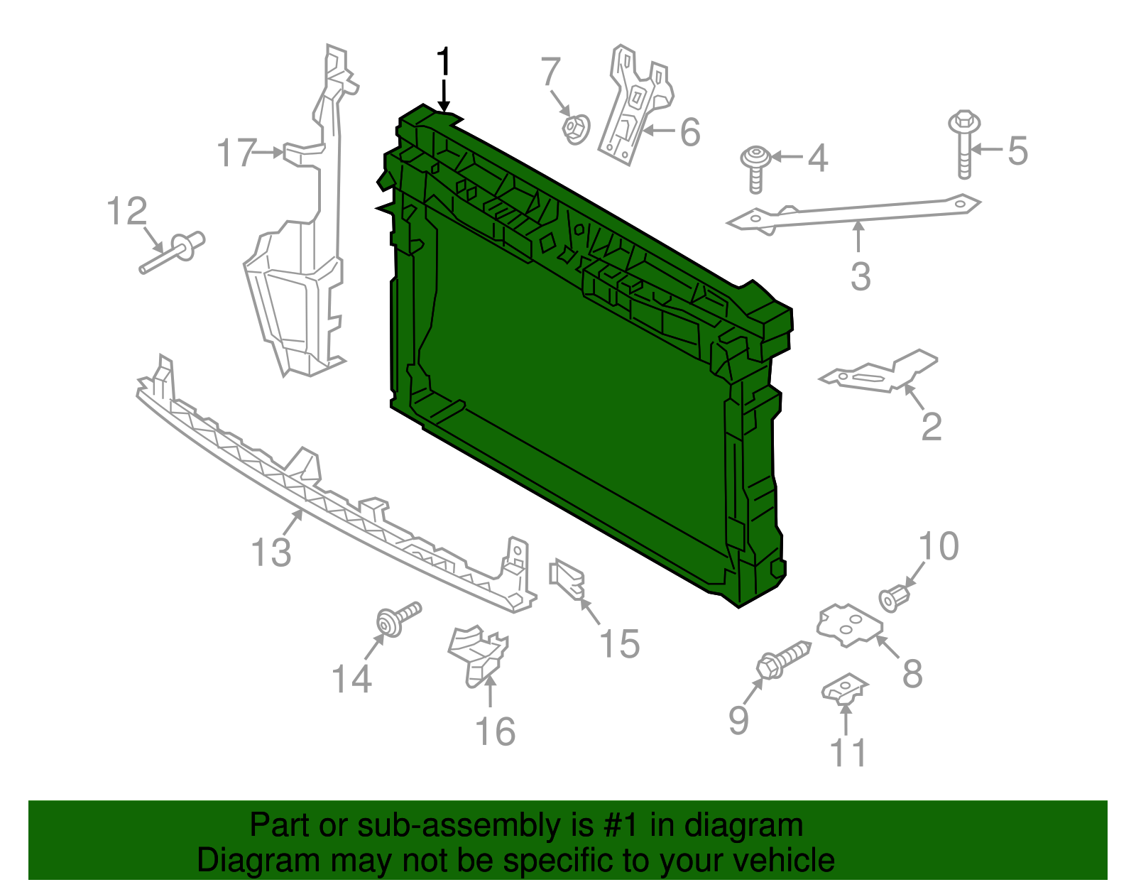 2015-2018 Volkswagen e-Golf Radiator Support 5GE-805-588-B | VW Direct ...