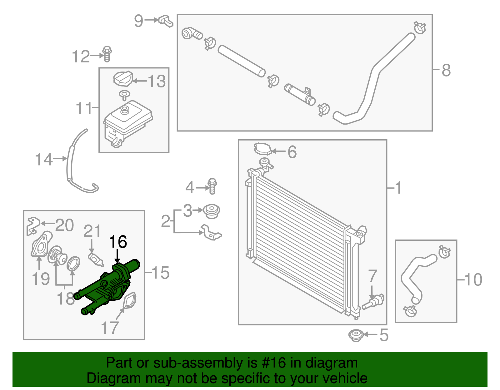 Hyundai - 25620-2GGA5 - Thermostat Housing - 2015-2020 Hyundai | OEM ...