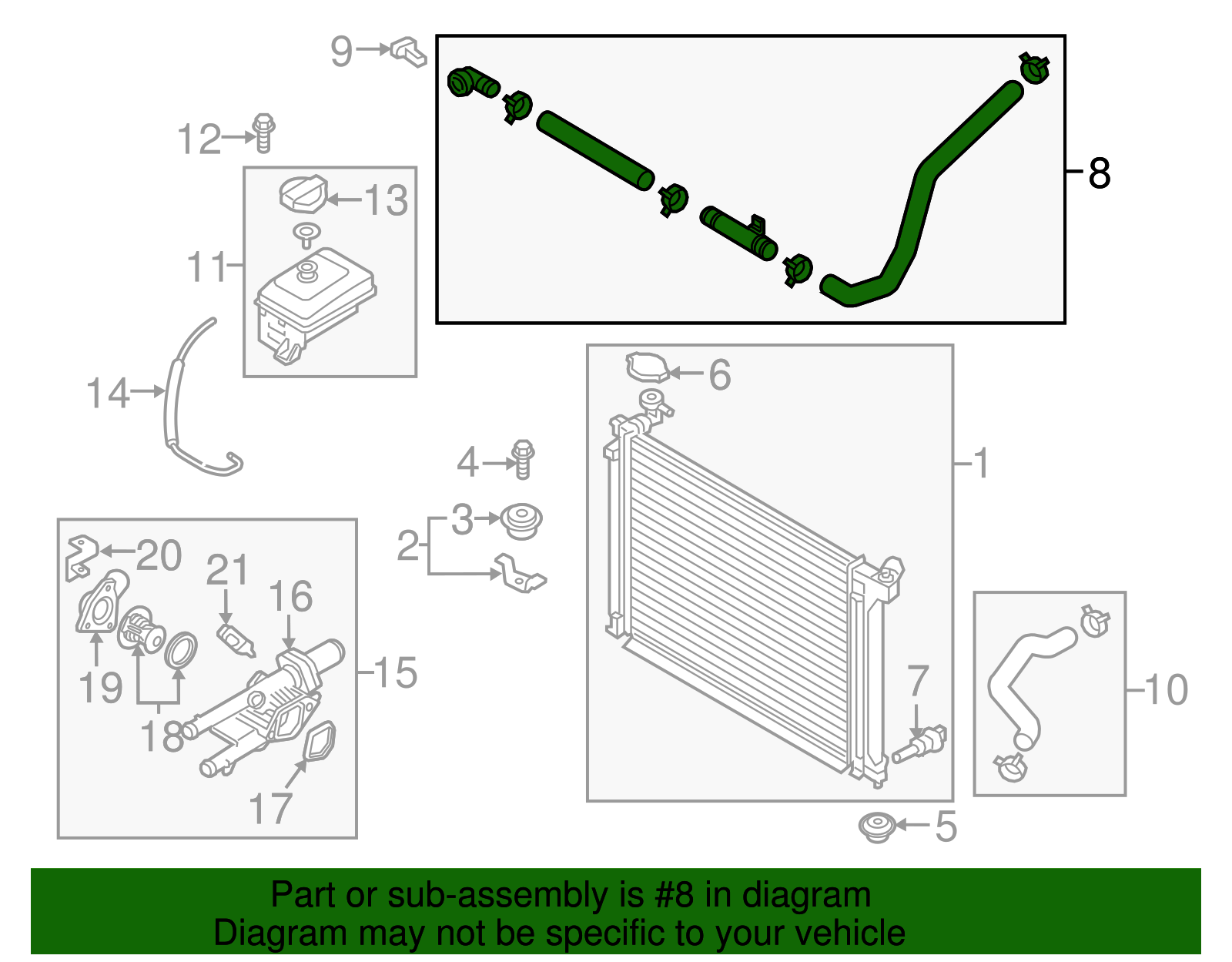 2015-2017 Hyundai Sonata Lower Hose 25415-C2100 | OEM Parts Online