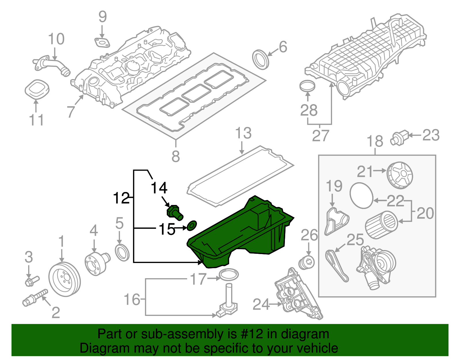 11137586555 - 2011-2016 BMW Oil Pan (11-13-7-586-555) | BMW of South ...
