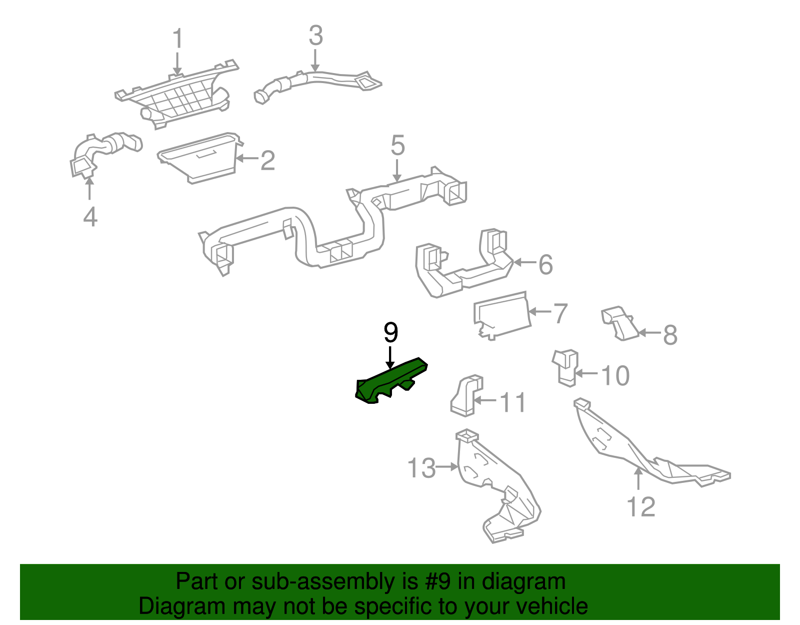 2010-2022 Toyota Side Duct 87201-0C070 | Toyota Parts Center