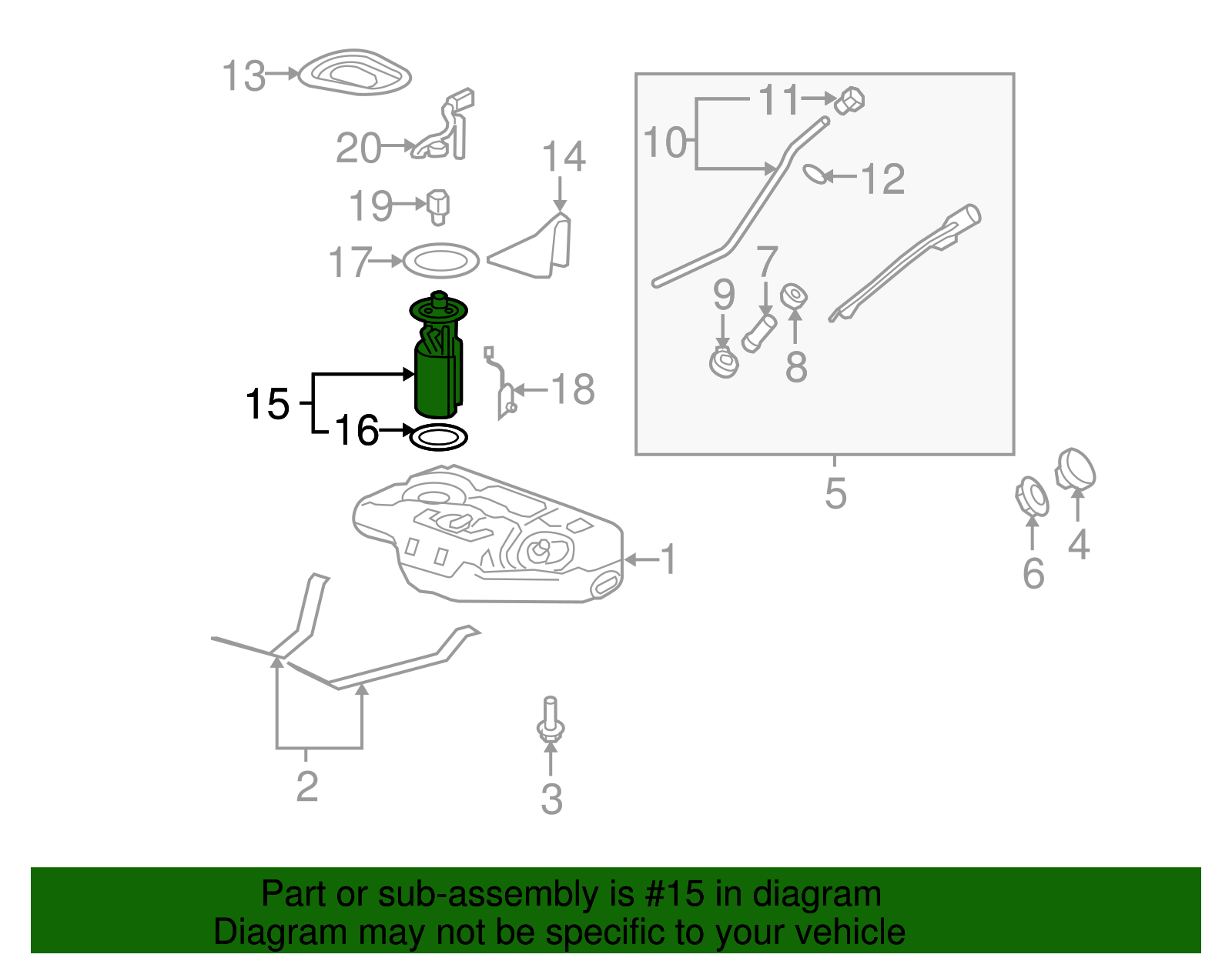 2008-2010 Buick Lucerne Fuel Pump Module without Fuel Level Sensor ...