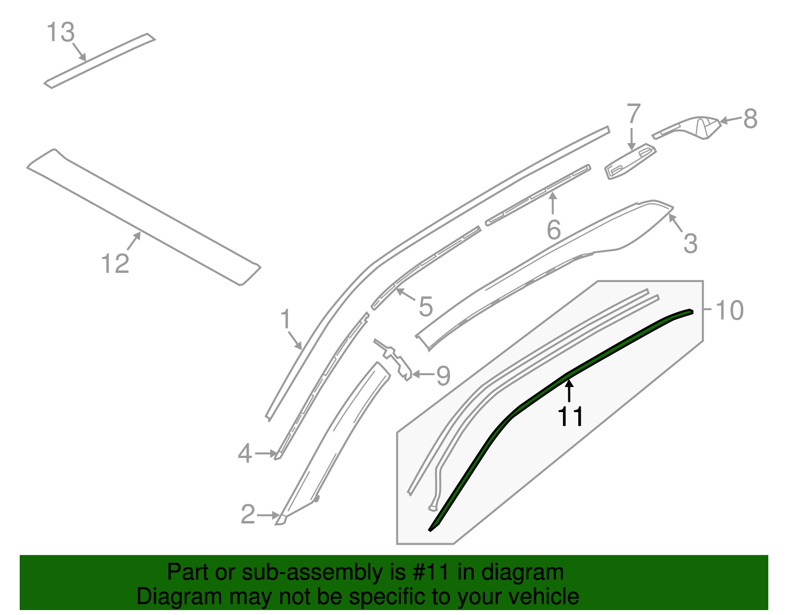 51-33-7-288-981 - Roof Rail Strip - 2014-2020 BMW | Buy BMW Parts Now