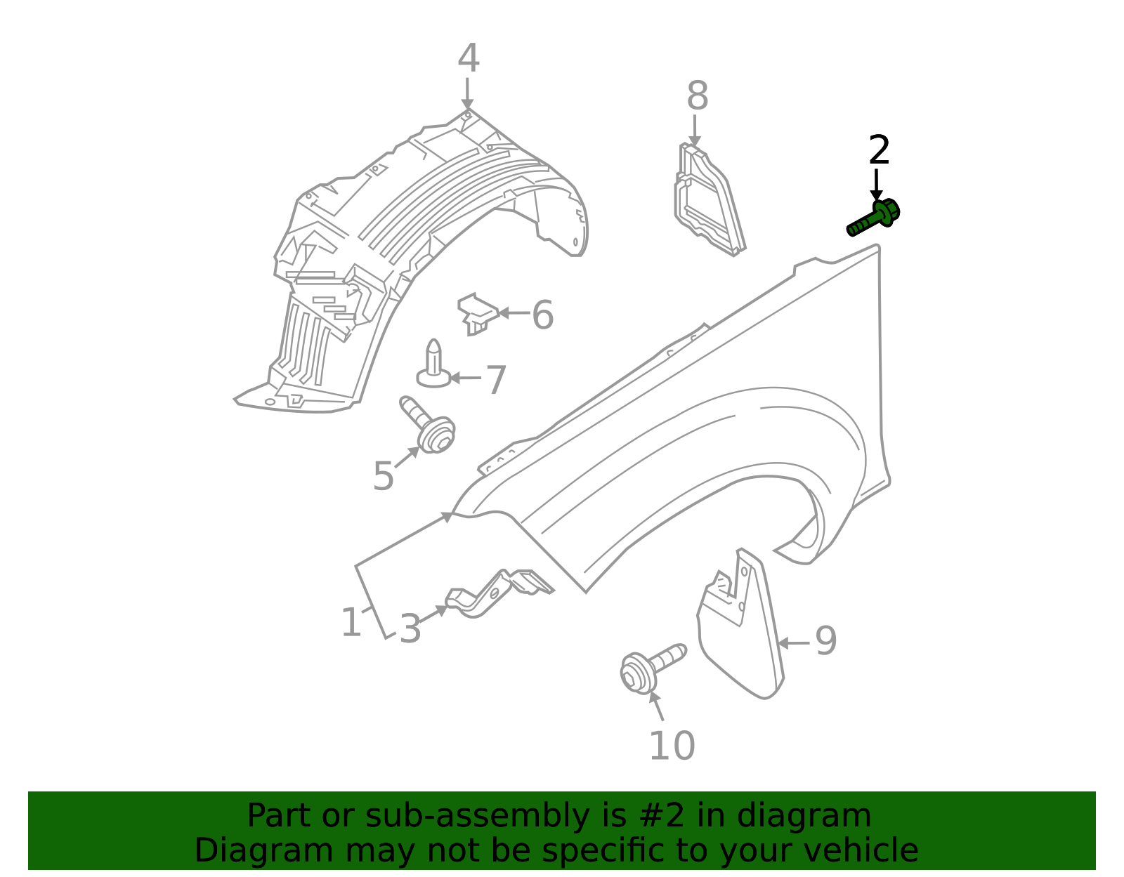 2005-2025 Nissan Fender Screw 01466-0002U | TascaParts.com
