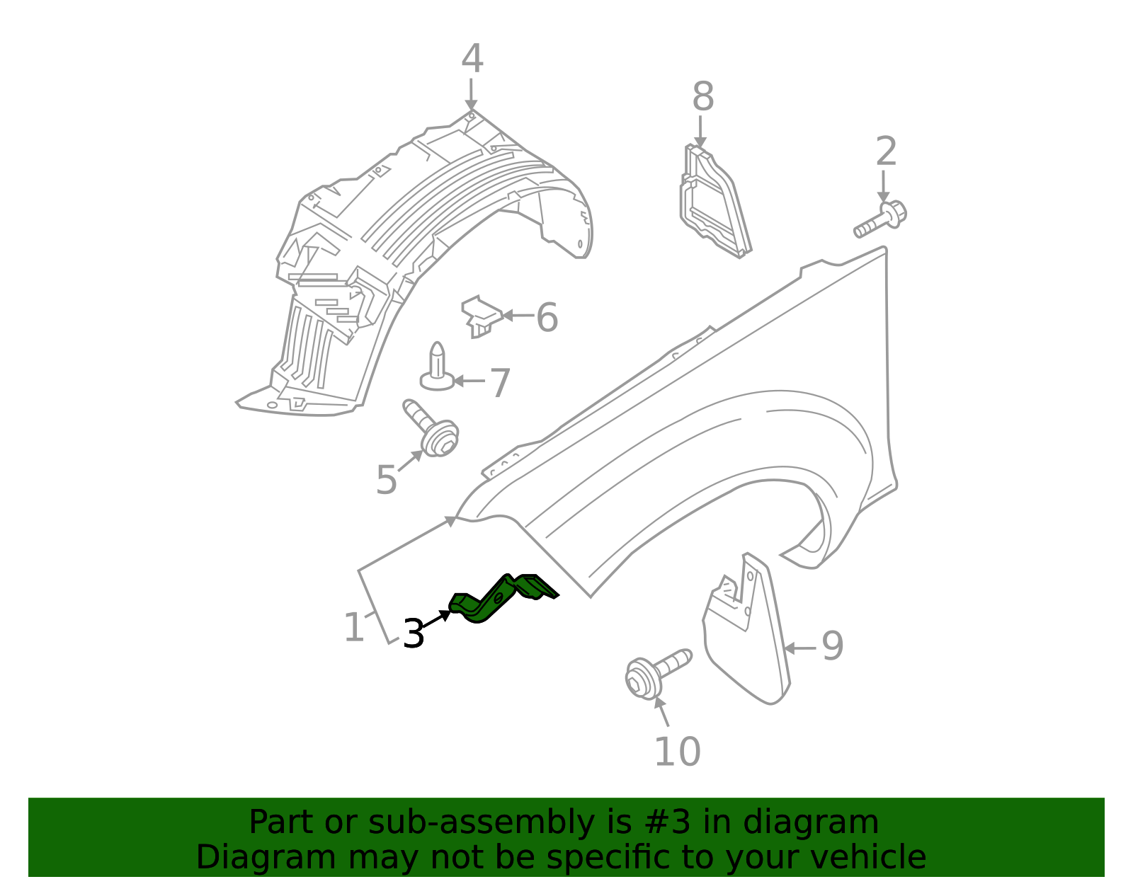 2005-2021 Nissan Fender Bracket 63144-EA530 | Bill Kay Nissan Parts