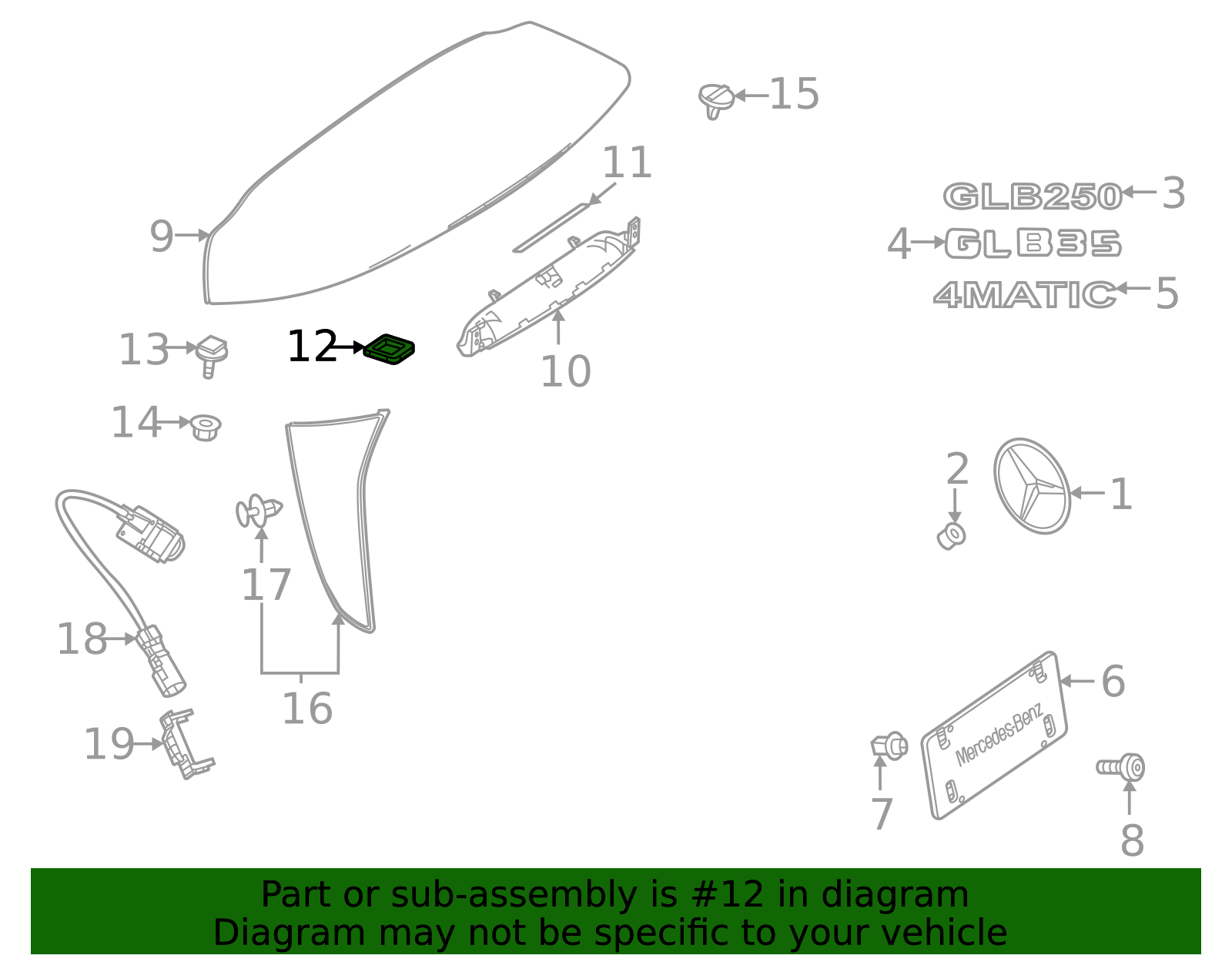 156-793-03-98 - Rear Spoiler Gasket 2020-2025 Mercedes-Benz | Mercedes ...