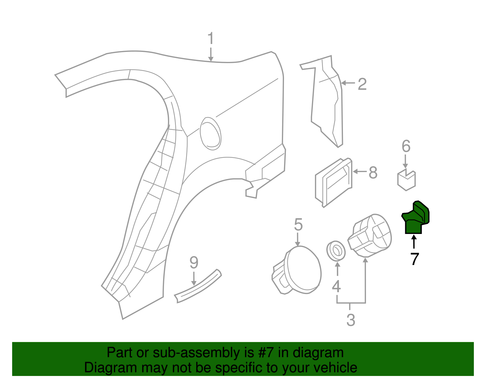 74490-SNA-A00 - 2006-2011 Honda Civic - Grommet Assembly Fuel Cap ...