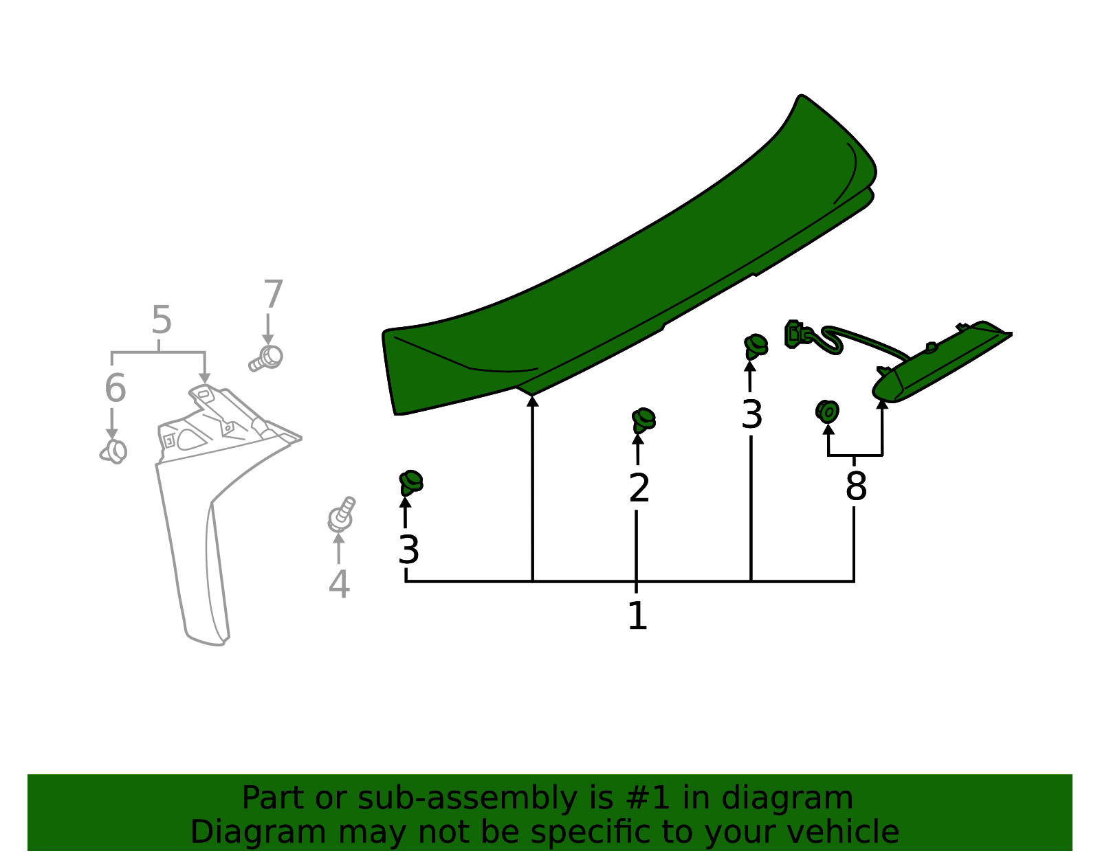 2019-2024 Subaru Forester Spoiler 96031SJ004NN | Subaru Parts Guys