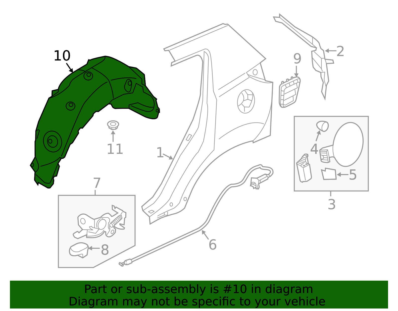 2011-2016 Kia Sportage Splash Shield - Driver's Side (LH) 86821-3W010 ...