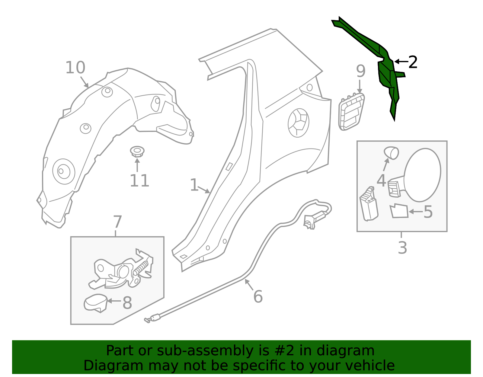71550-3W000 - Quarter Extension 2011-2016 Kia Sportage | Kia.Parts Store
