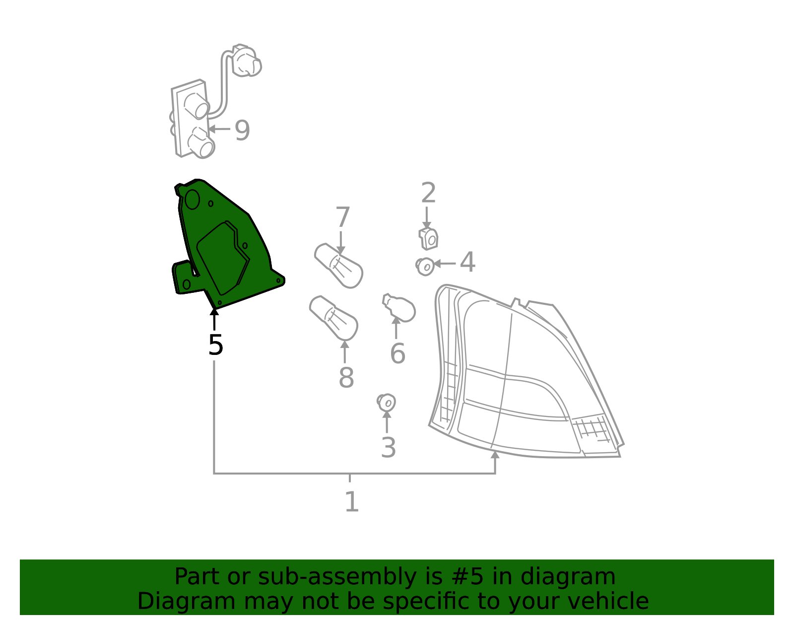 2007-2008 Toyota Yaris Tail Light Housing Seal (Right, Rear) 81554 ...