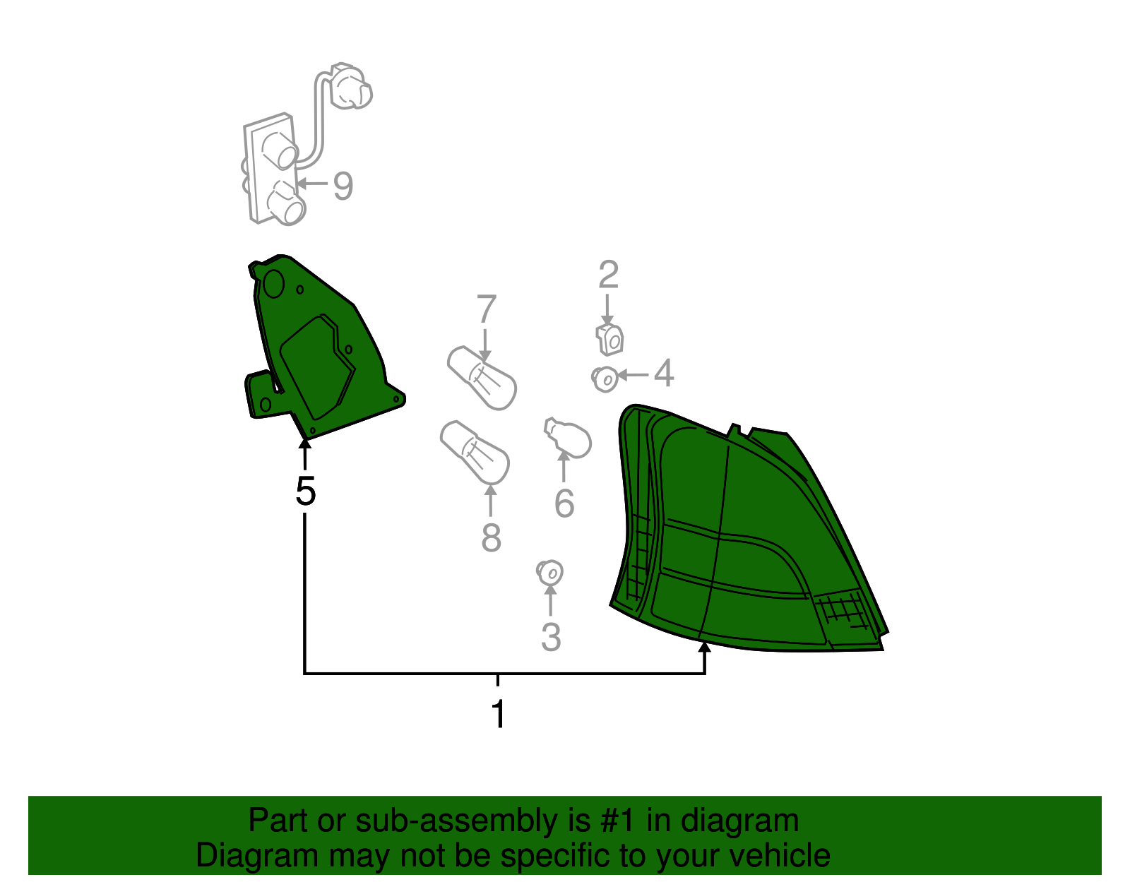 2009-2011 Toyota Yaris Tail Lamp Assembly 81551-52780 | OEM Parts Online