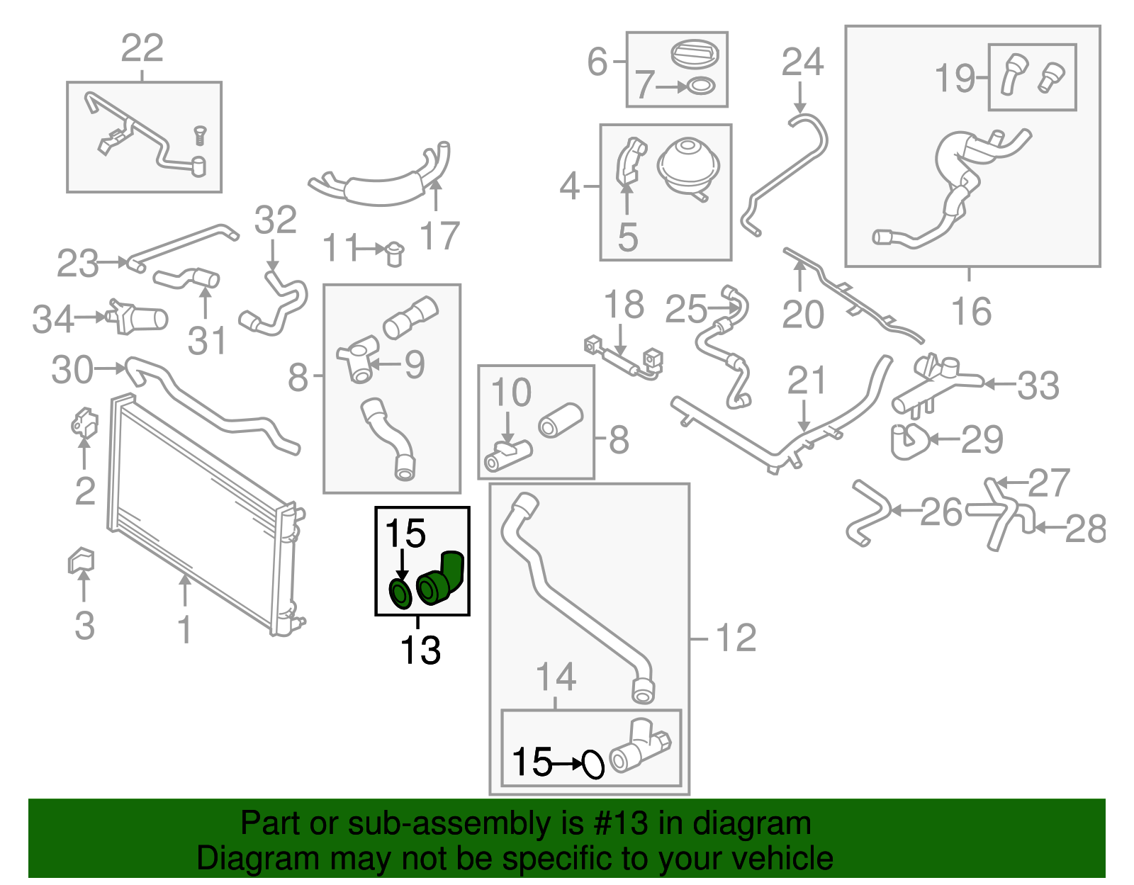 1998-2010 Volkswagen Beetle Upper Hose Coupling 1C0-122-291 | QuirkParts