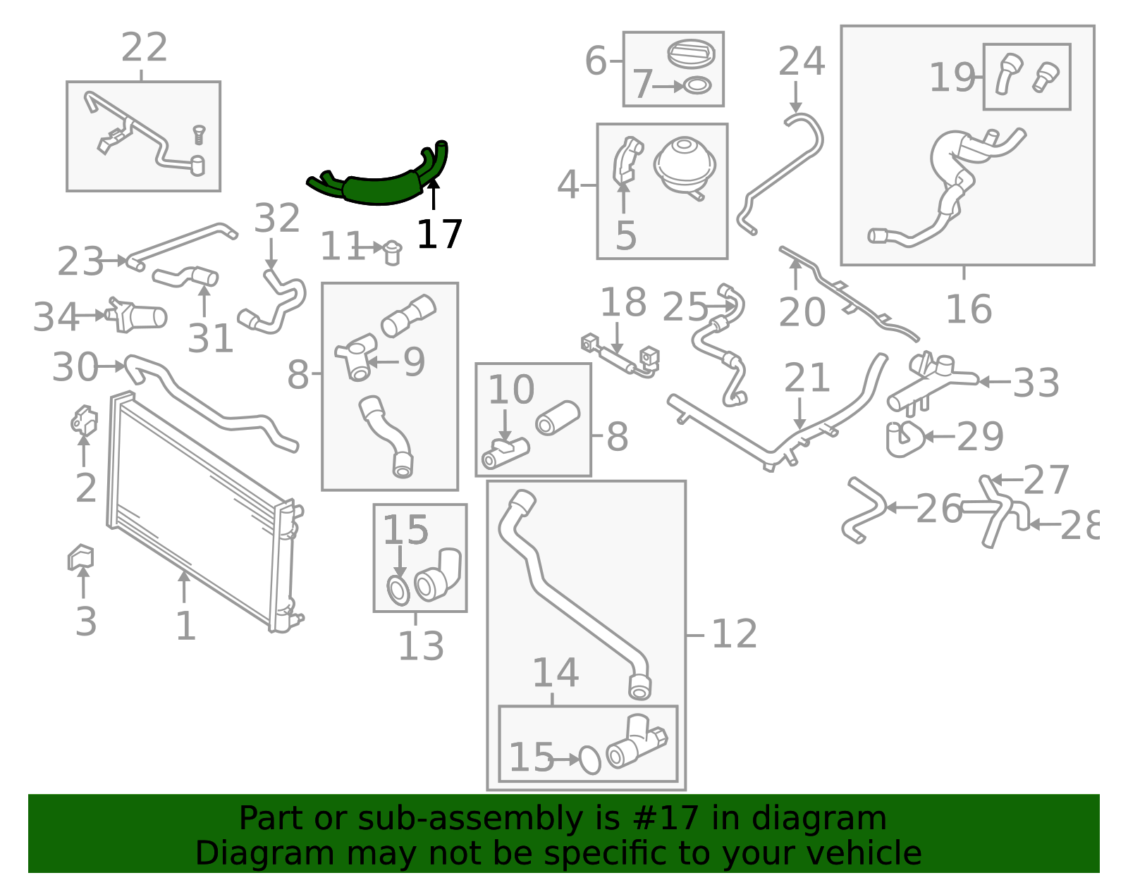 1999-2005 Volkswagen Beetle Water Hose Assembly 1C0-121-086-T | QuirkParts