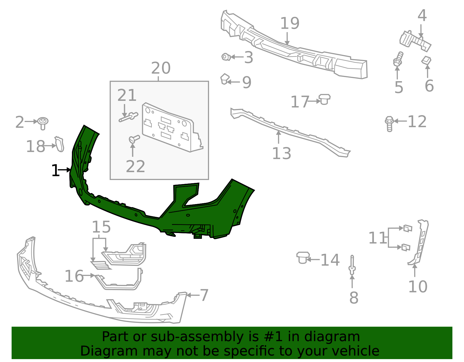 84931973 - Primed Front Bumper Upper Fascia 2022-2024 GMC Terrain | GM ...