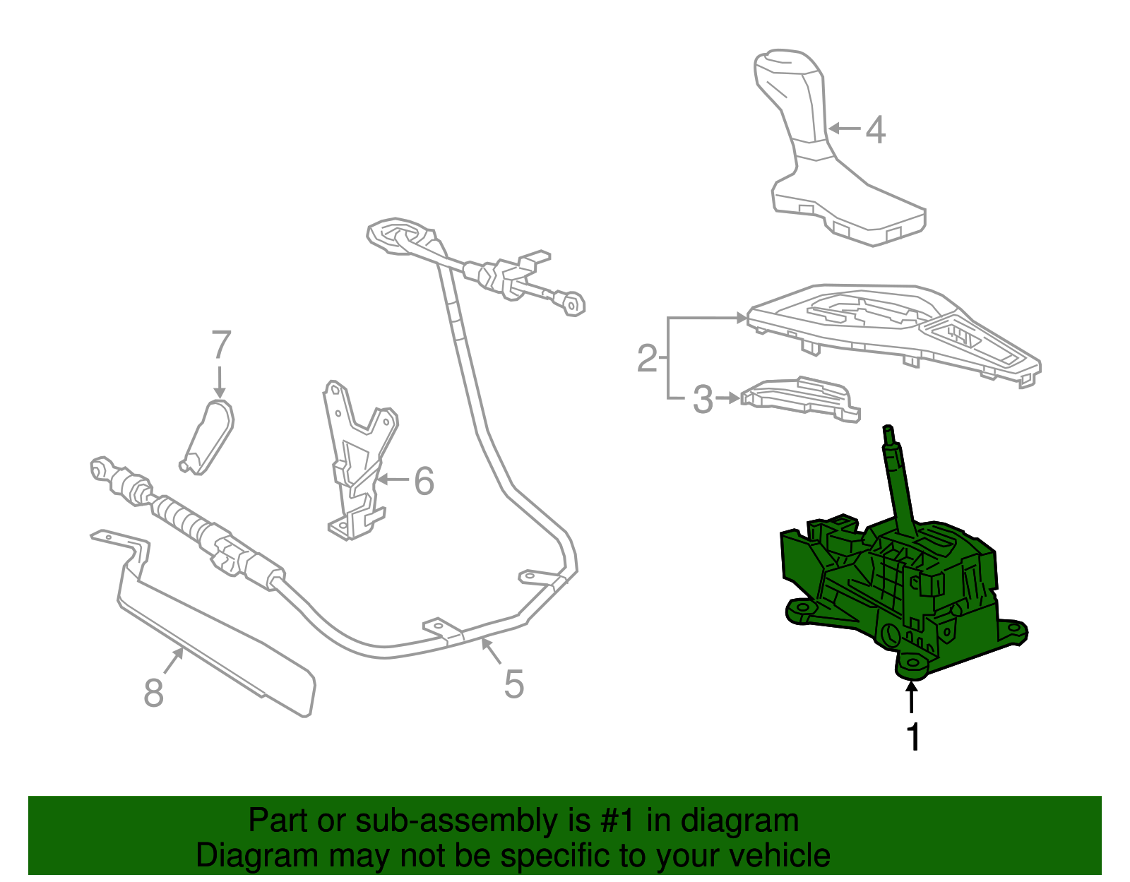 2014-2024 GM Automatic Transmission Shift Lever Assembly 84588250 ...