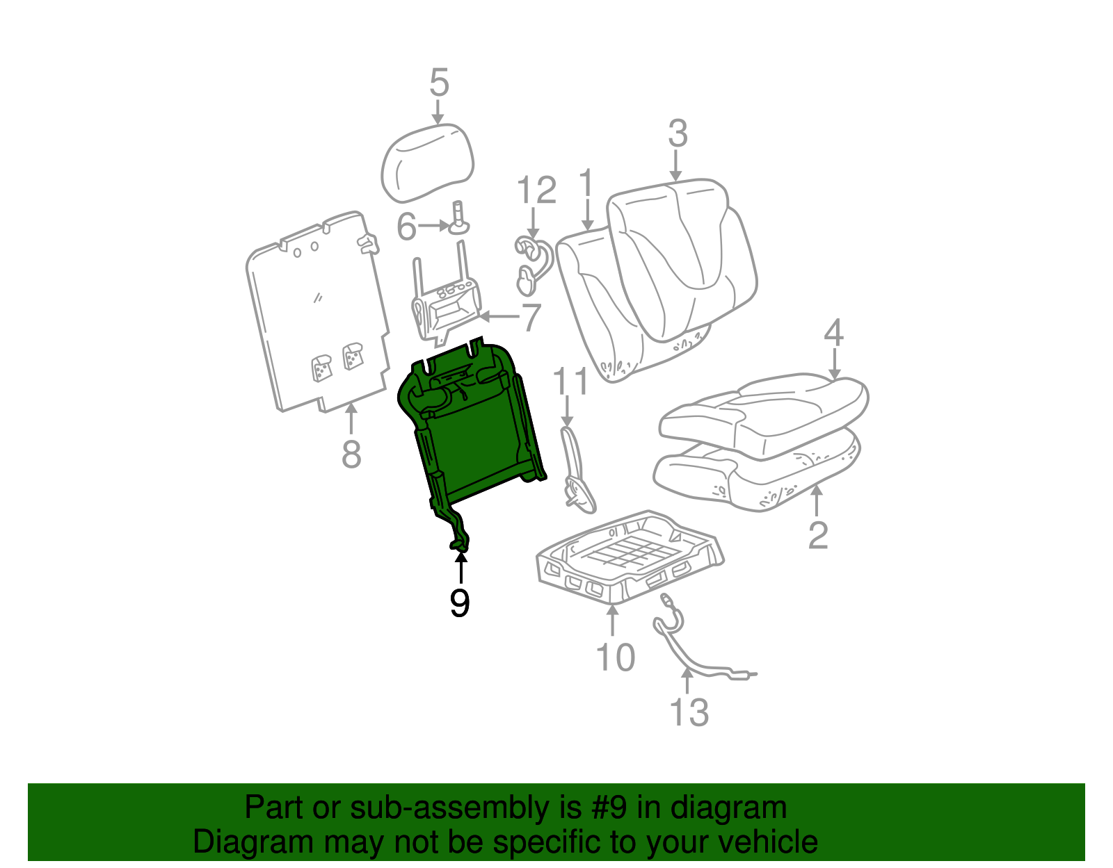 88941104 - Seat Back Frame | Partners Chevy