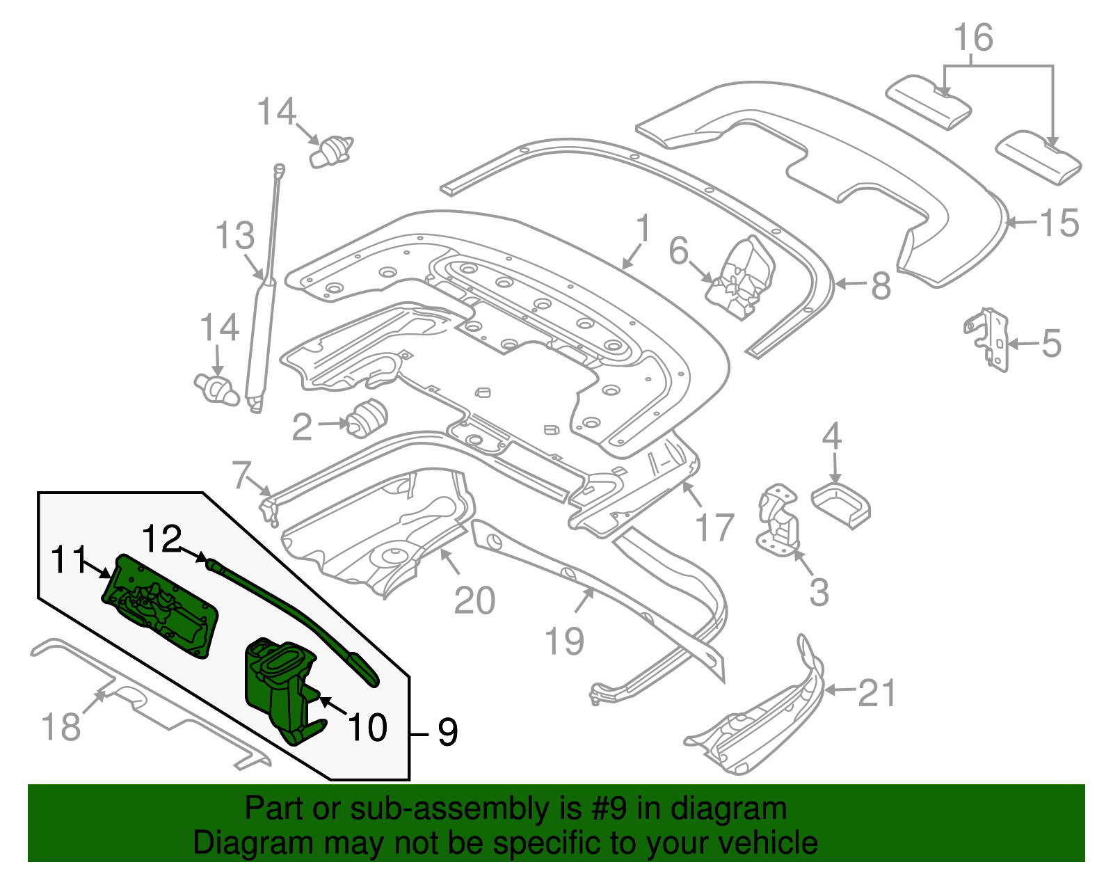 8H0-871-401-B - Convertible Top Latch 2005-2009 Audi | Audi OEM Parts