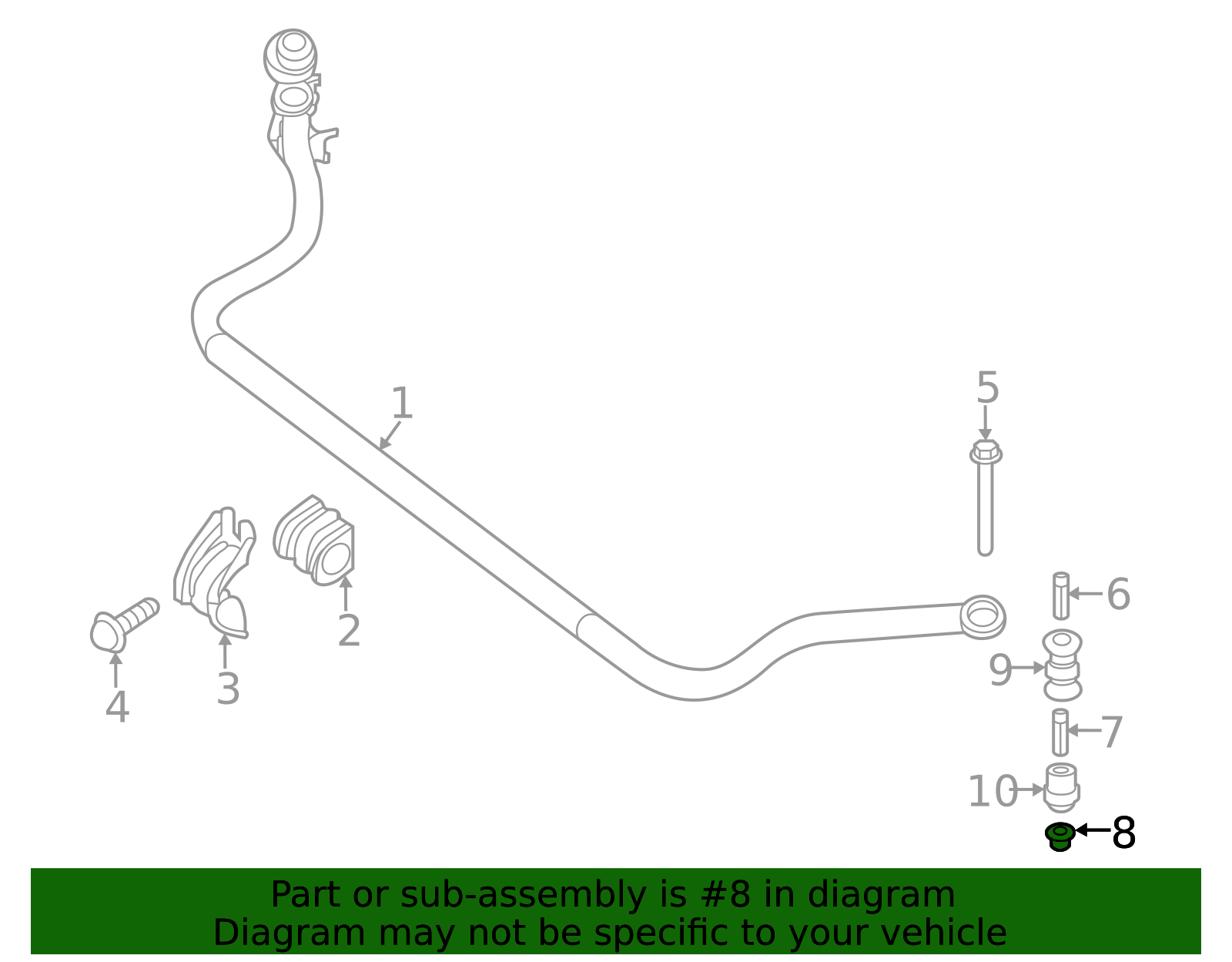 2015-2025 Nissan Stabilizer Link Nut 54588-AD00C | TascaParts.com